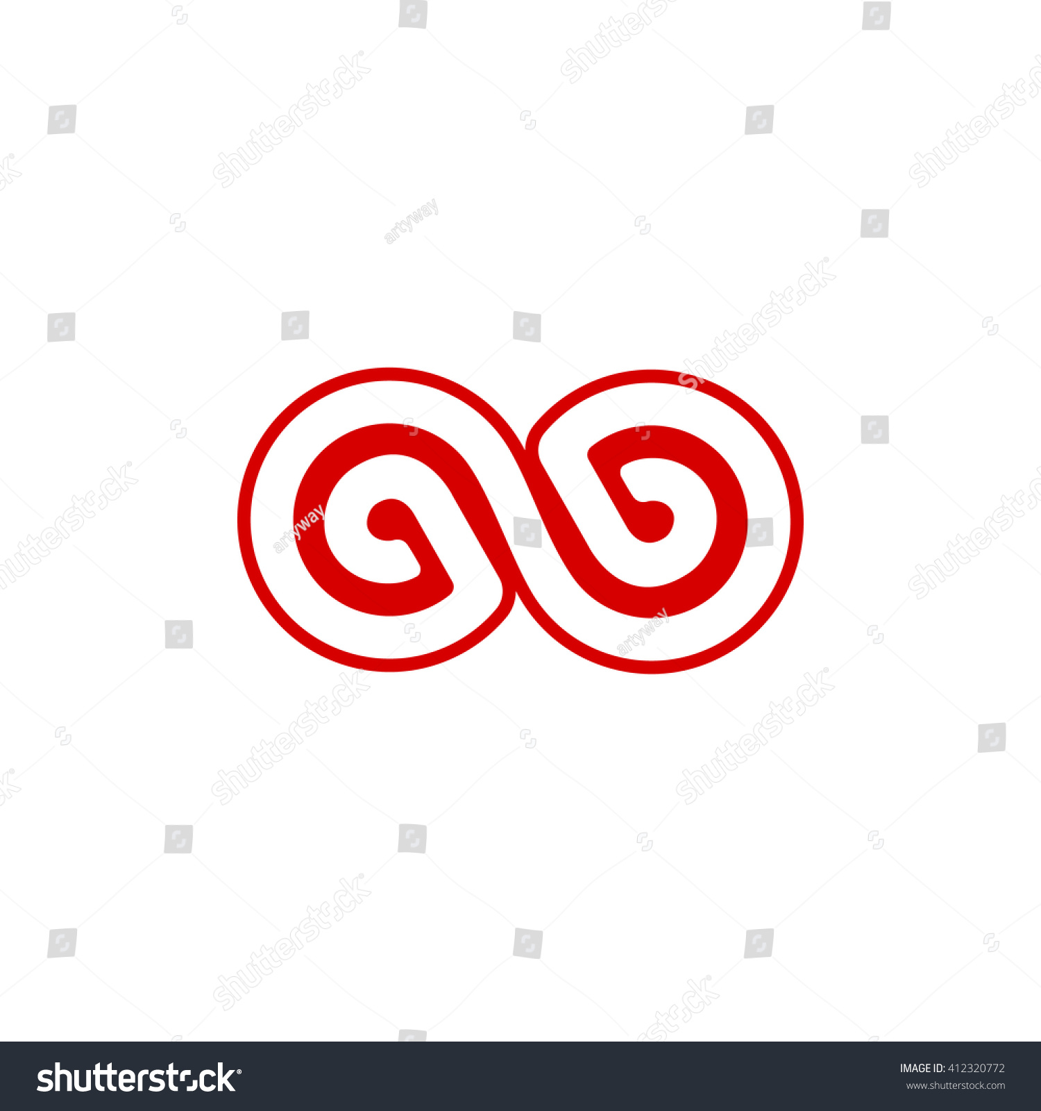 Stylized Infinity Symbol Red Stock Vector (Royalty Free) 412320772