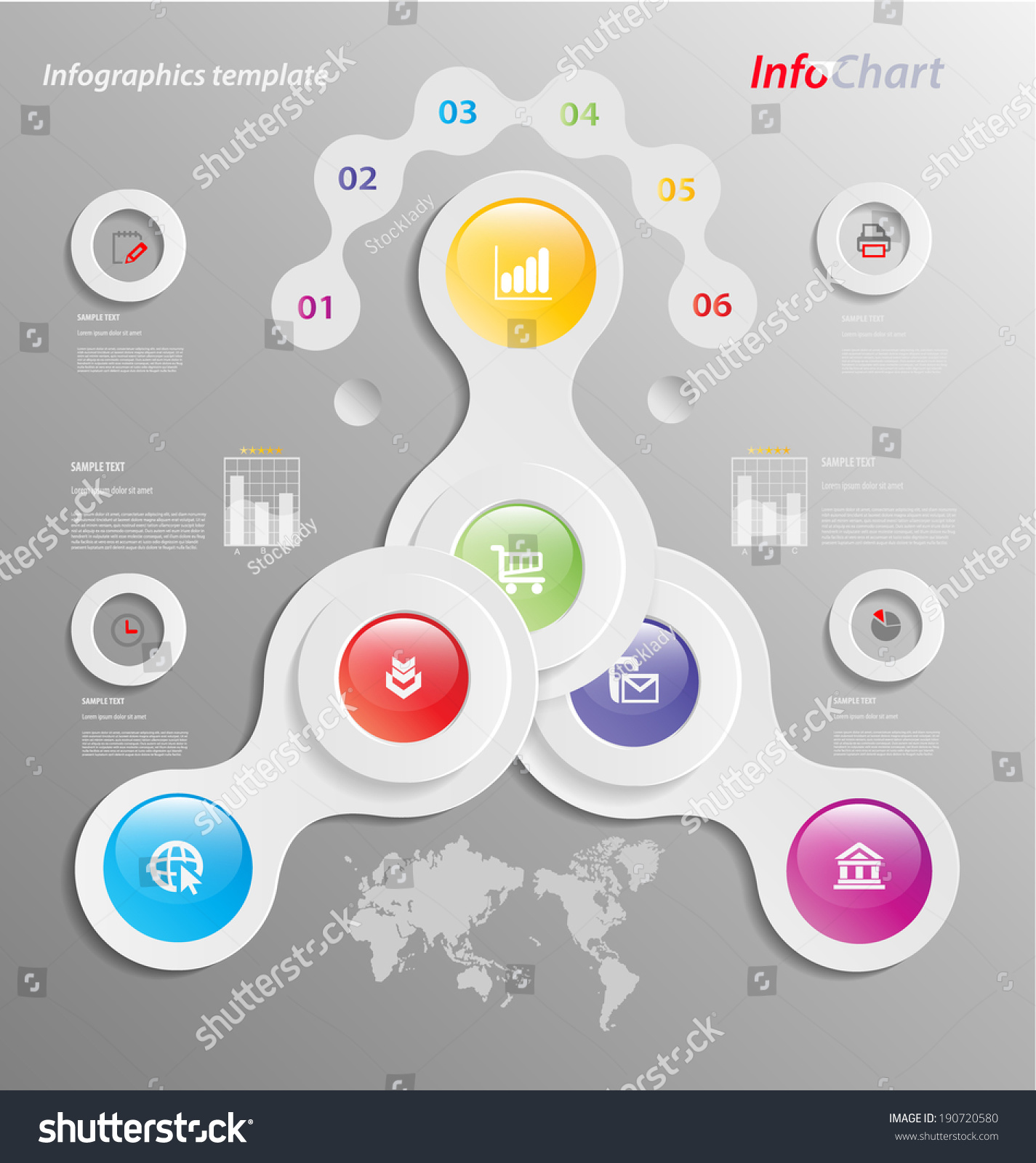 Stylized Infographics Presentationoption Template Stock Vector (Royalty ...
