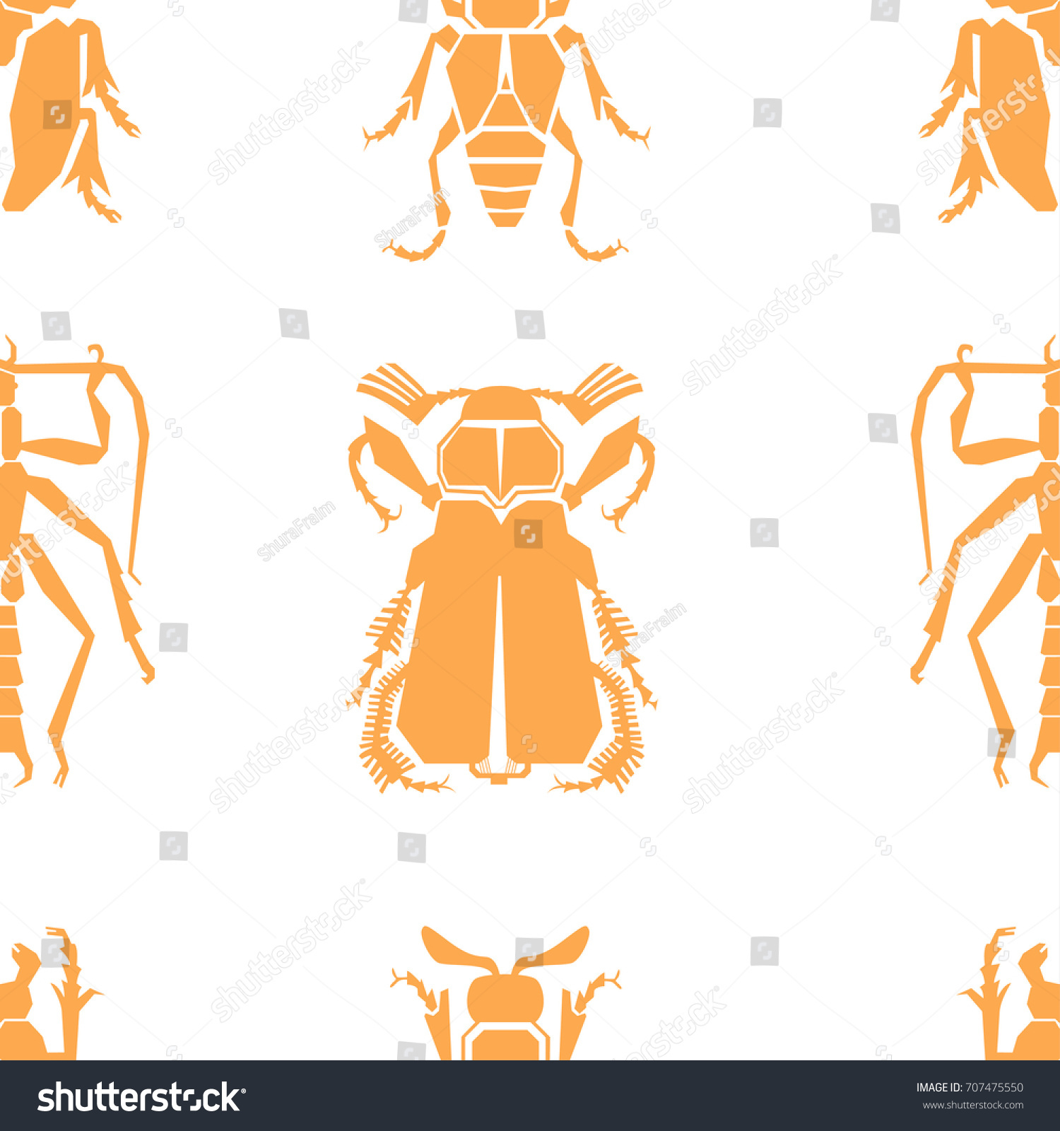 Stylized Insects Stock Vector (Royalty Free) 707475550