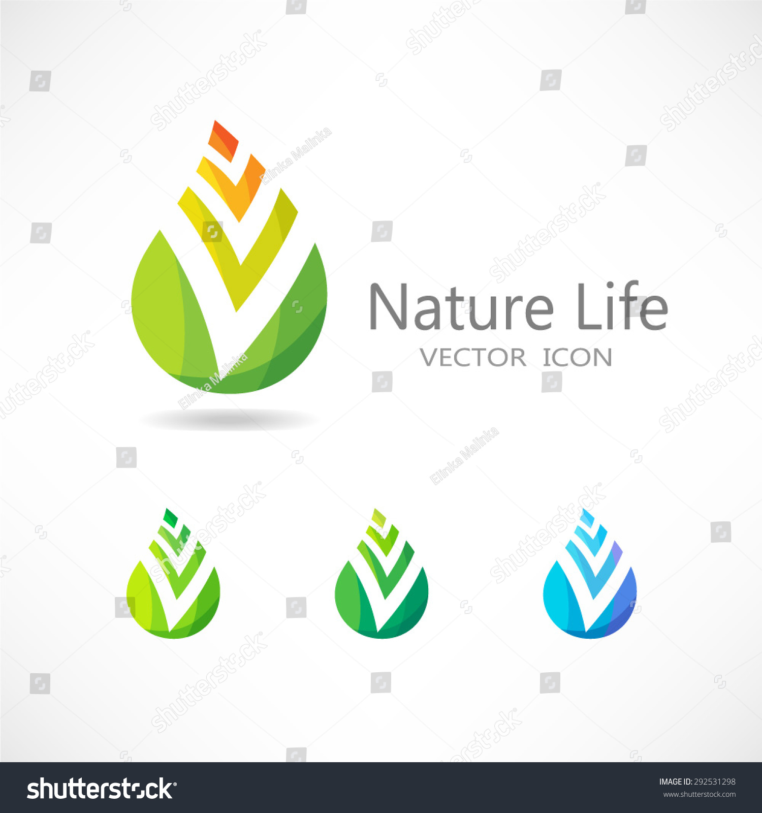 Stylized Leaf Icon Logo Design Stock Vector 292531298 - Shutterstock