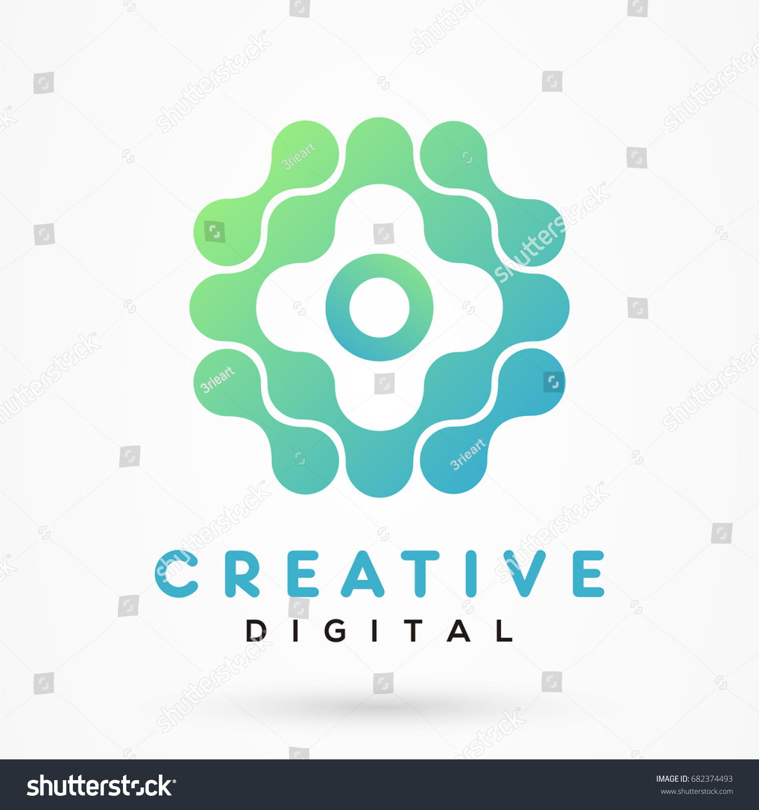 Stylized Letter O Creative Digital Logo Stock Vector (Royalty Free ...