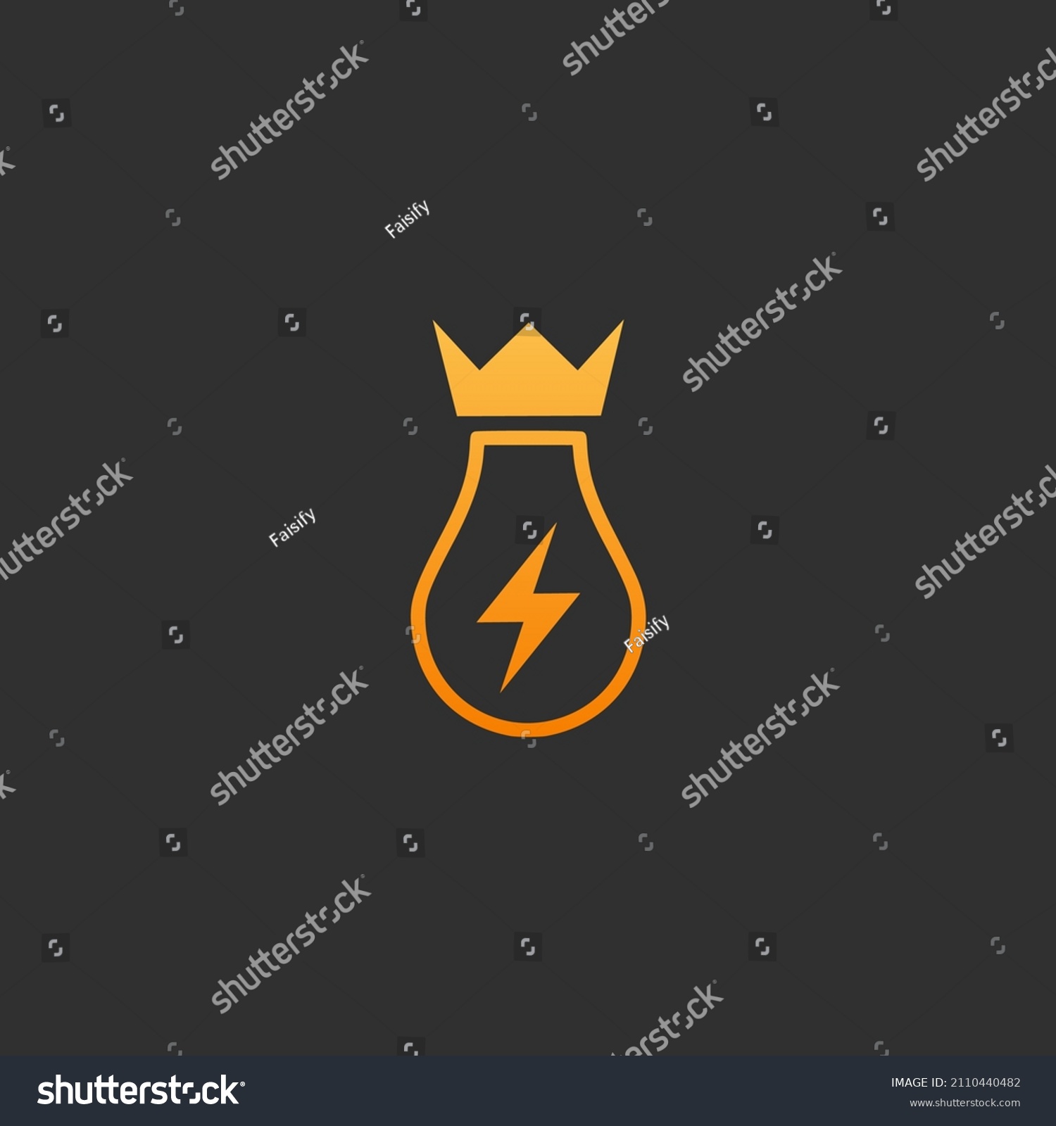 Stylized Lightbulb King Logo Vector Template Stock Vector (Royalty Free ...