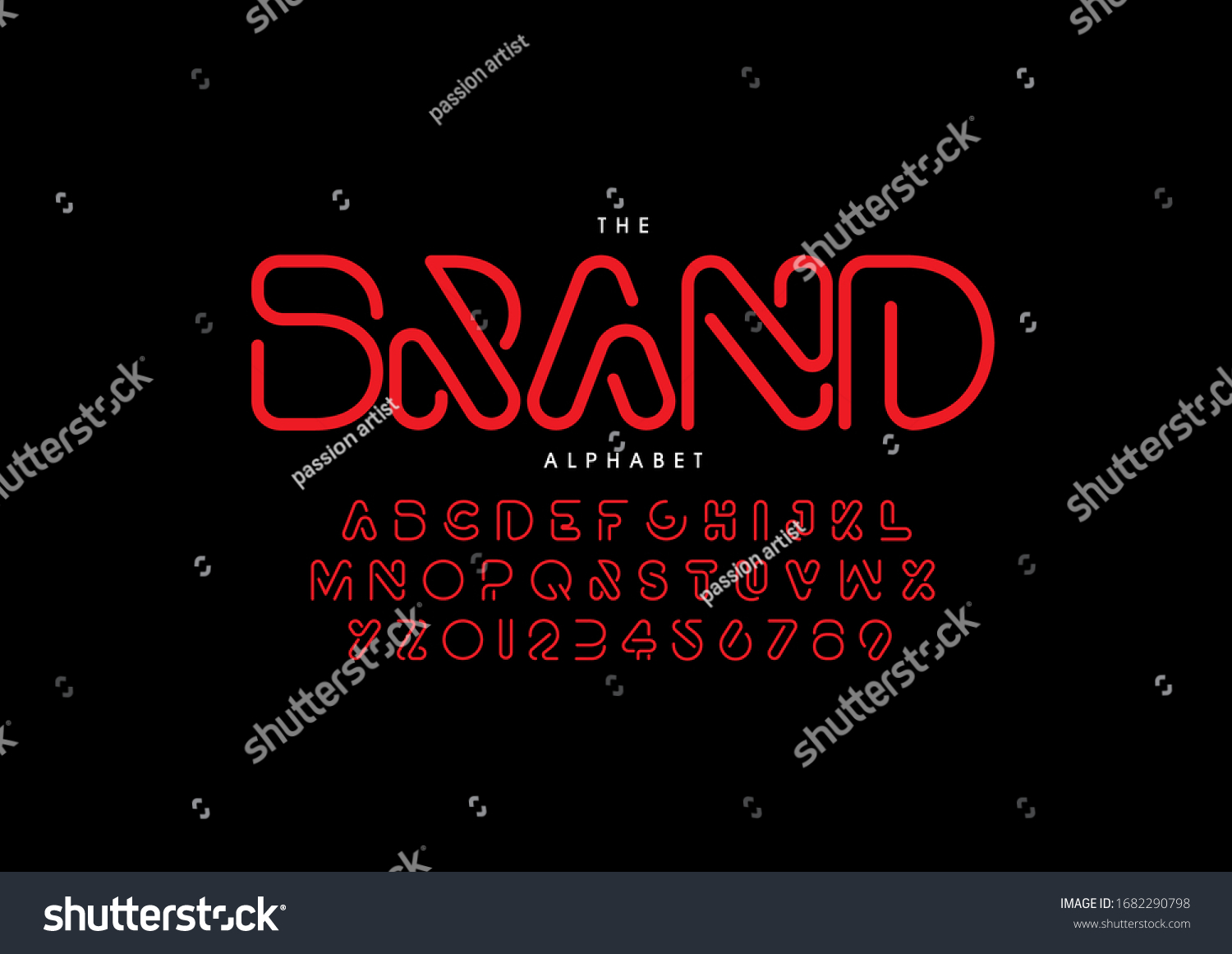 Stylized Modern Alphabet Font Vector Stock Vector (Royalty Free) 1682290798