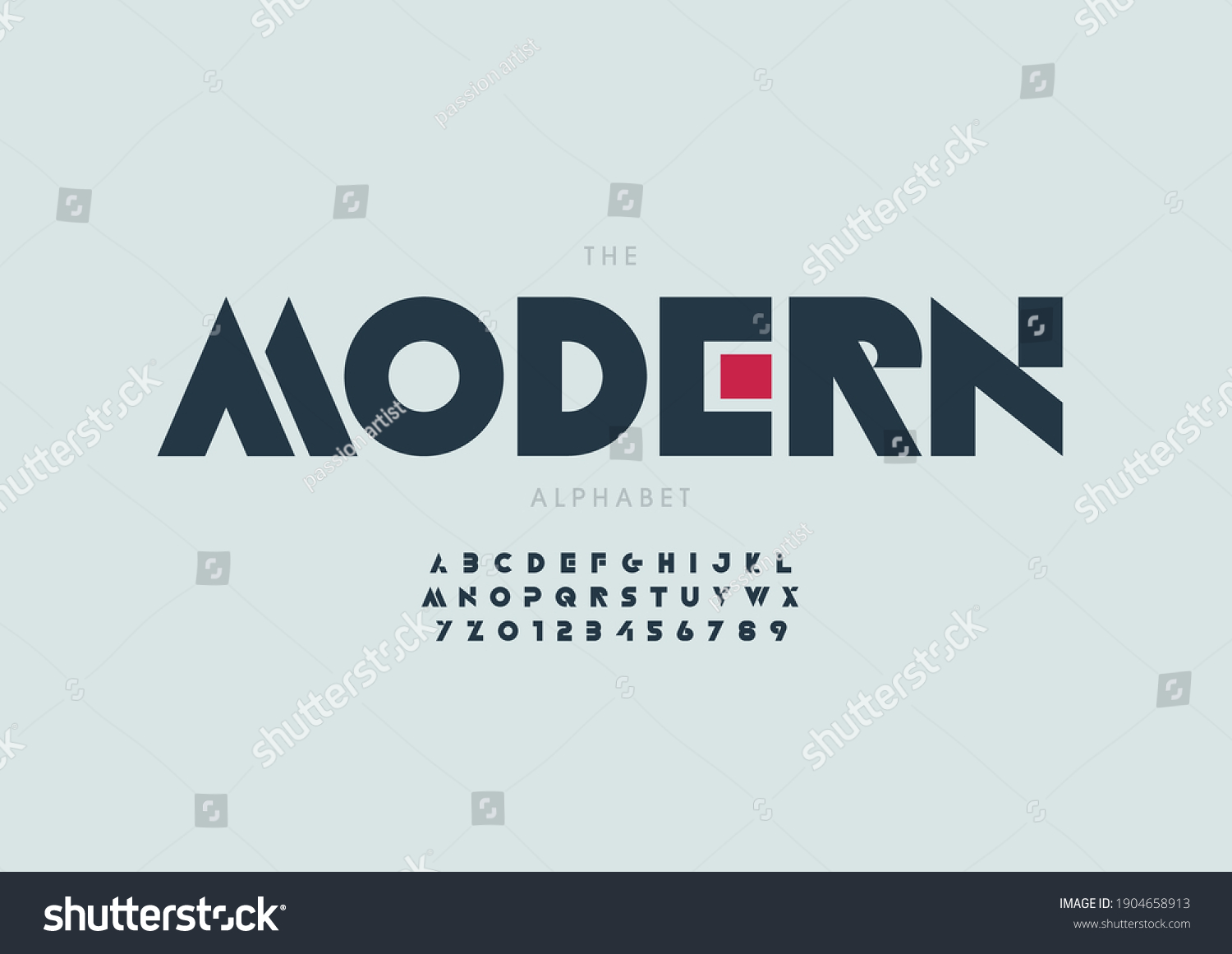 Stylized Modern Alphabet Font Vector Stock Vector (Royalty Free) 1904658913