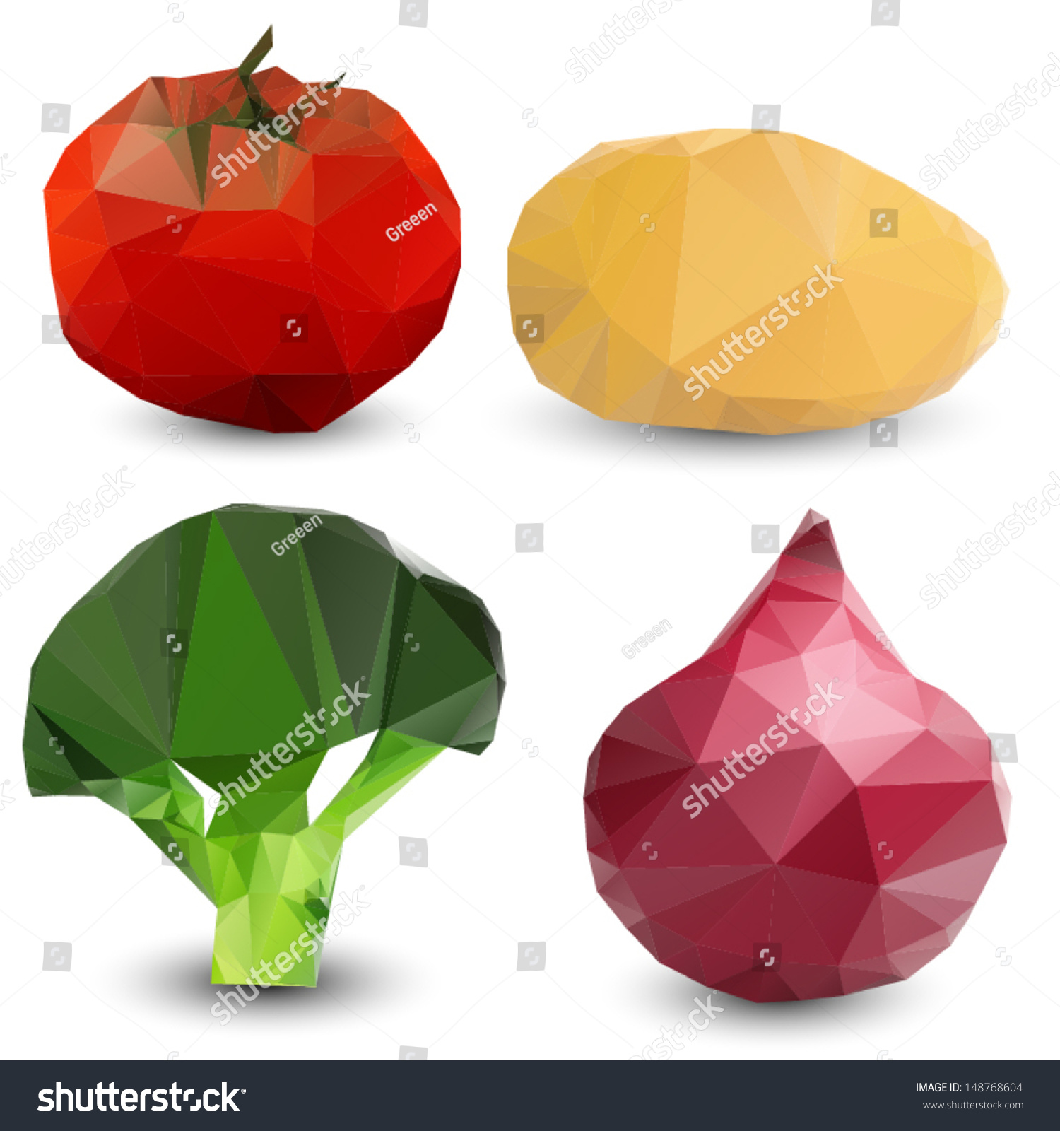 Stylized Modern Geometric Vegetables Stock Vector (Royalty Free) 148768604