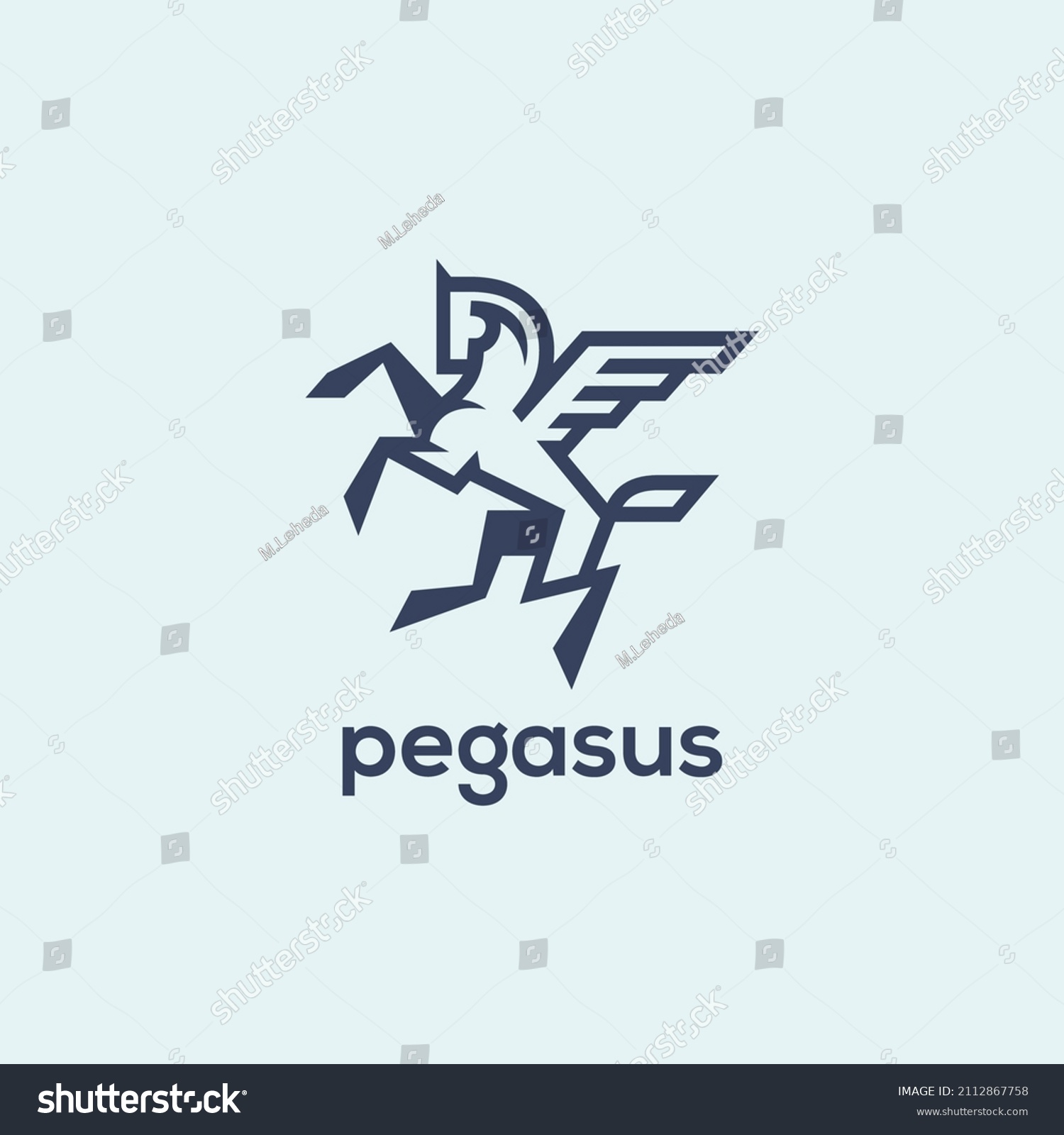 Stylized Pegasus Logo Design Template Vector Stock Vector (Royalty Free ...