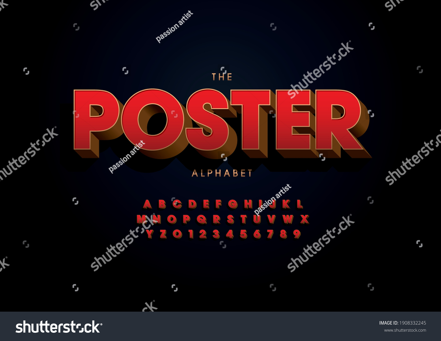 Stylized Poster Alphabet Font Vector Stock Vector (Royalty Free ...