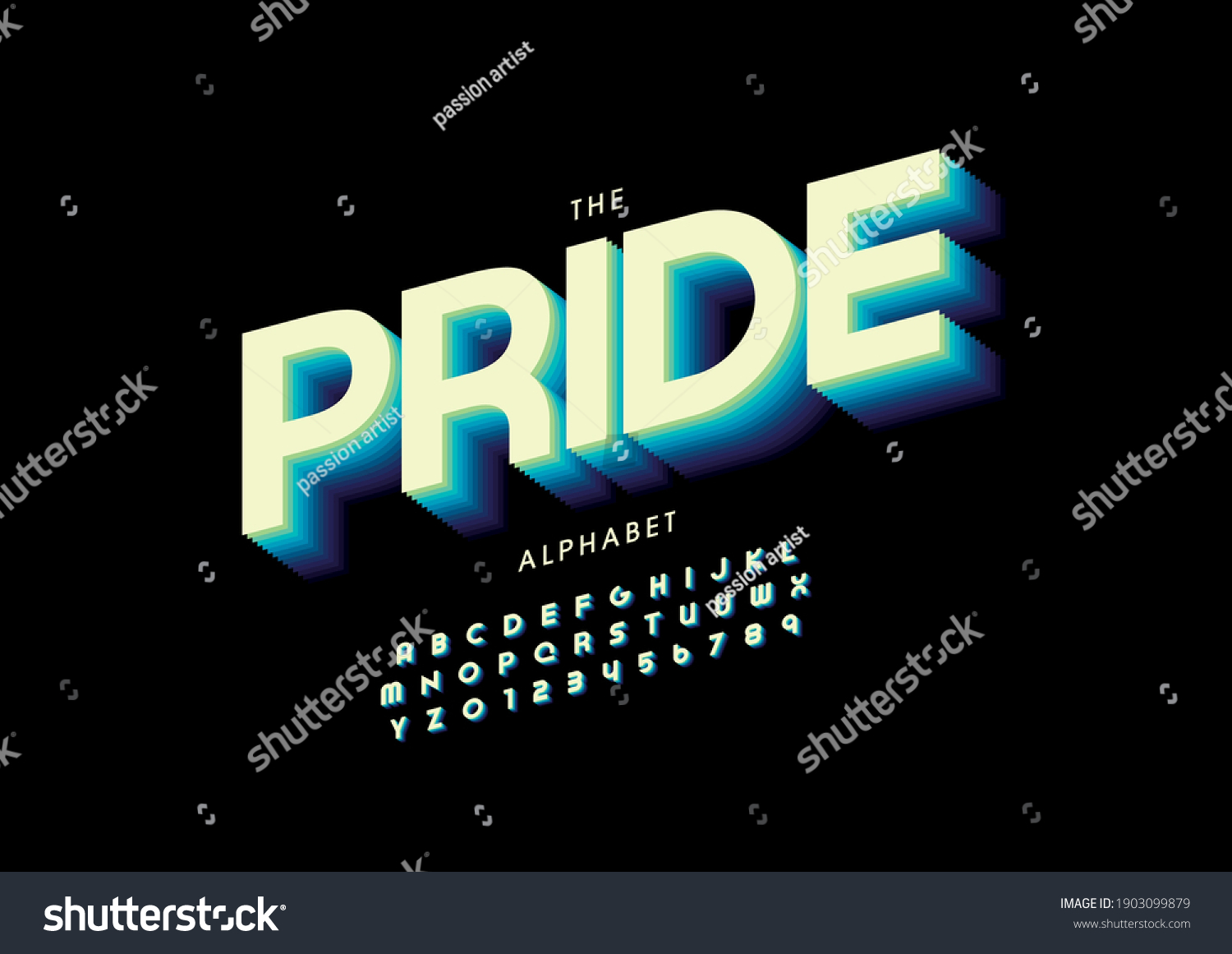 Stylized Pride Alphabet Font Vector Stock Vector (Royalty Free ...