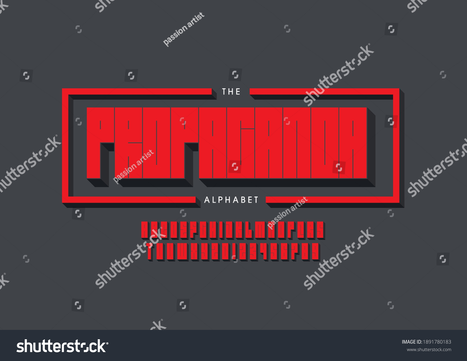 Stylized Propaganda Alphabet Font Vector Stock Vector (Royalty Free ...
