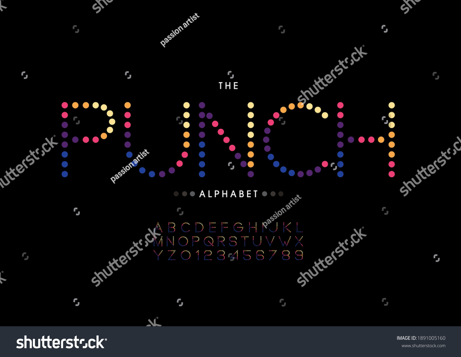 Stylized Punch Alphabet Font Vector: เวกเตอร์สต็อก (ปลอดค่าลิขสิทธิ์ ...