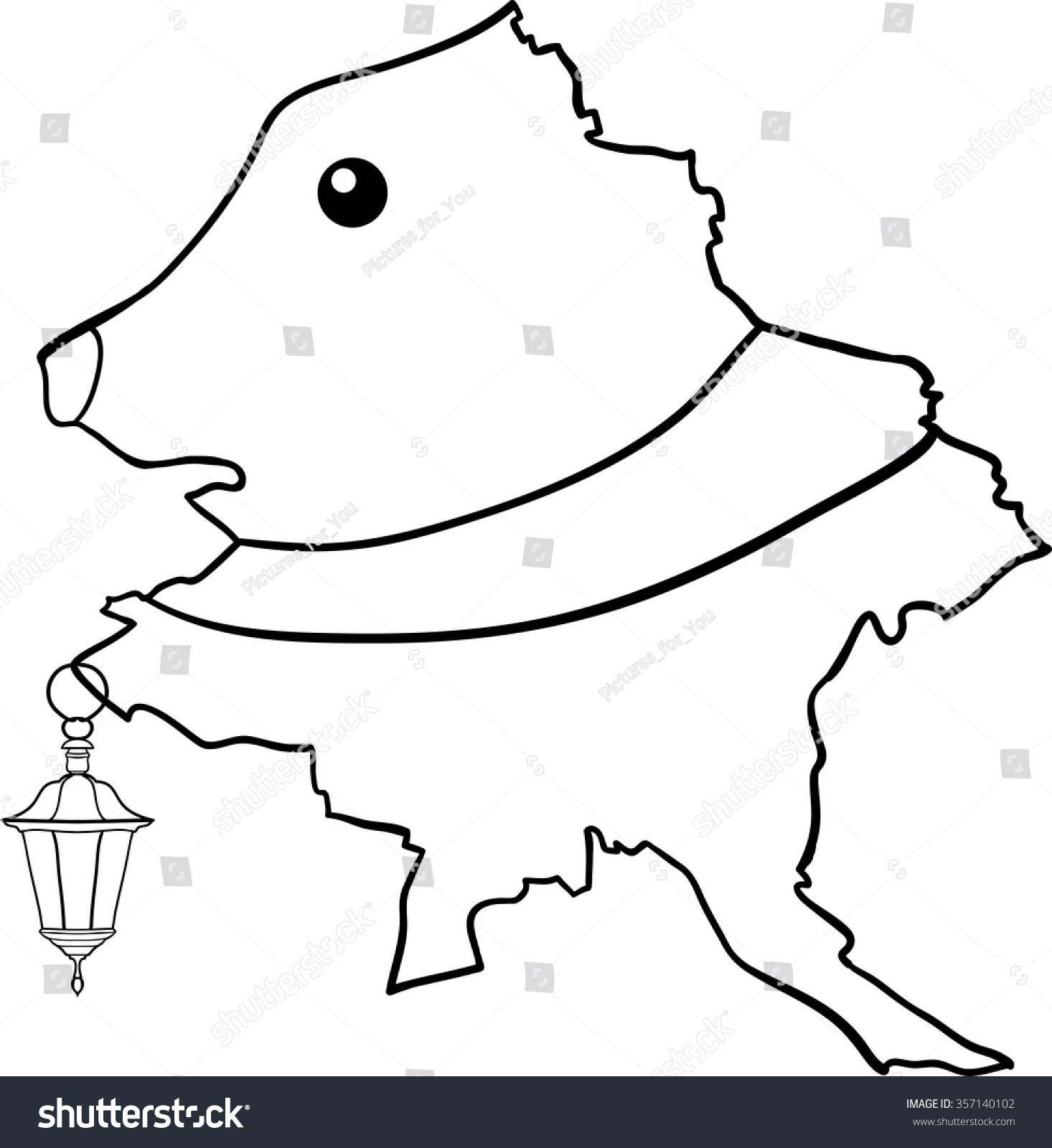 Stylized Riga Map Animal Lantern Vector Stock Vector (Royalty Free ...