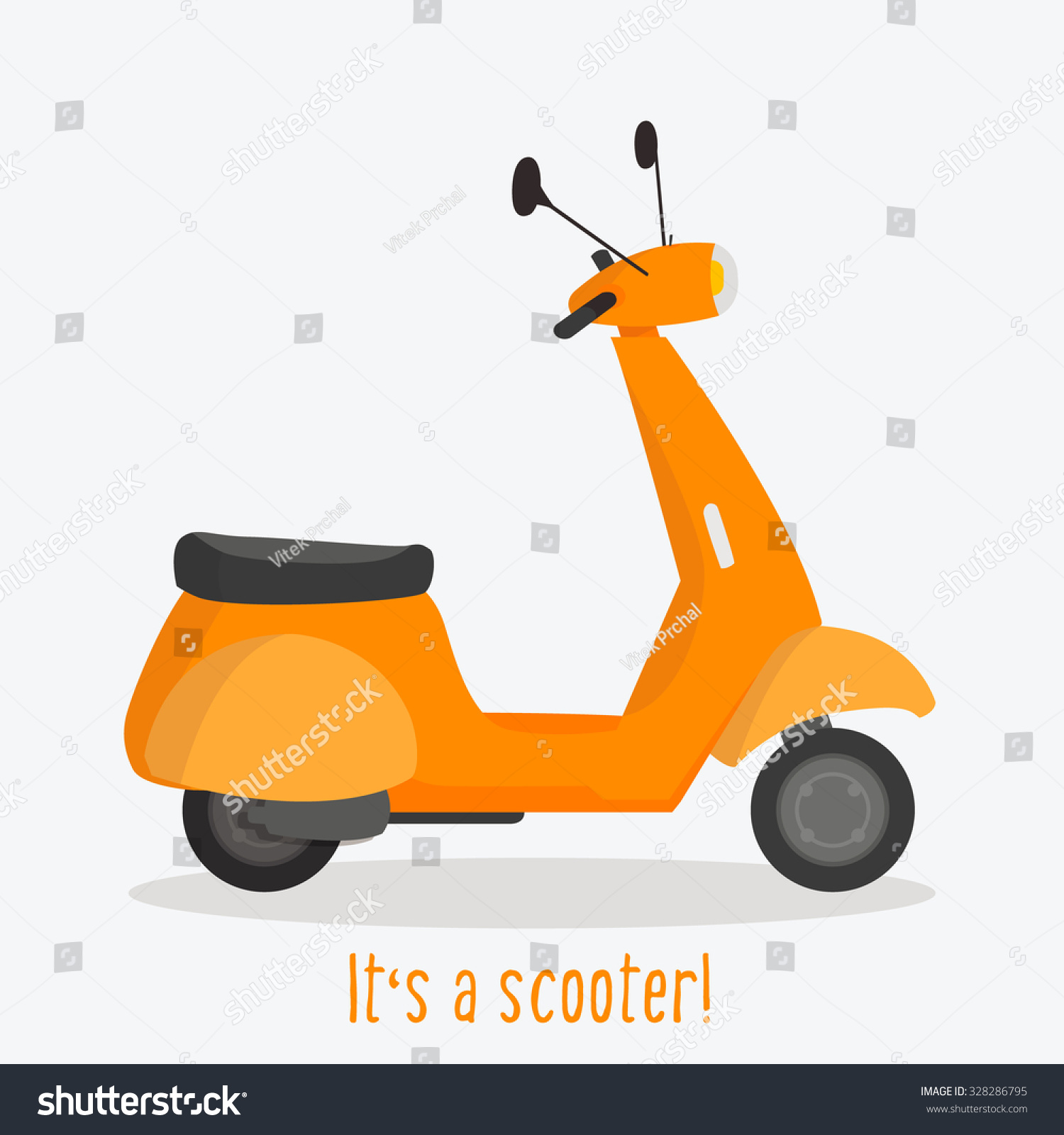 Stylized Scooter Illustration Vector Graphic Element Stock Vector ...