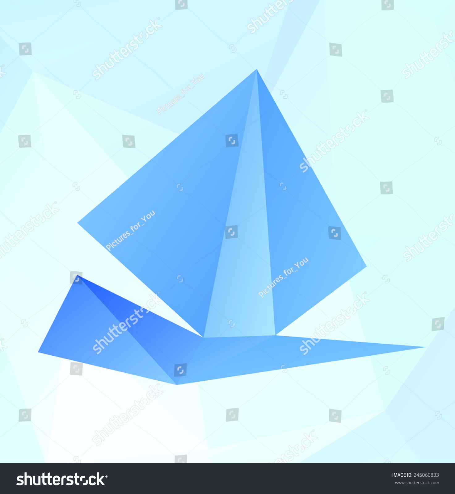 Stylized Ship Triangular Polygons Vector Illustration Stock Vector ...