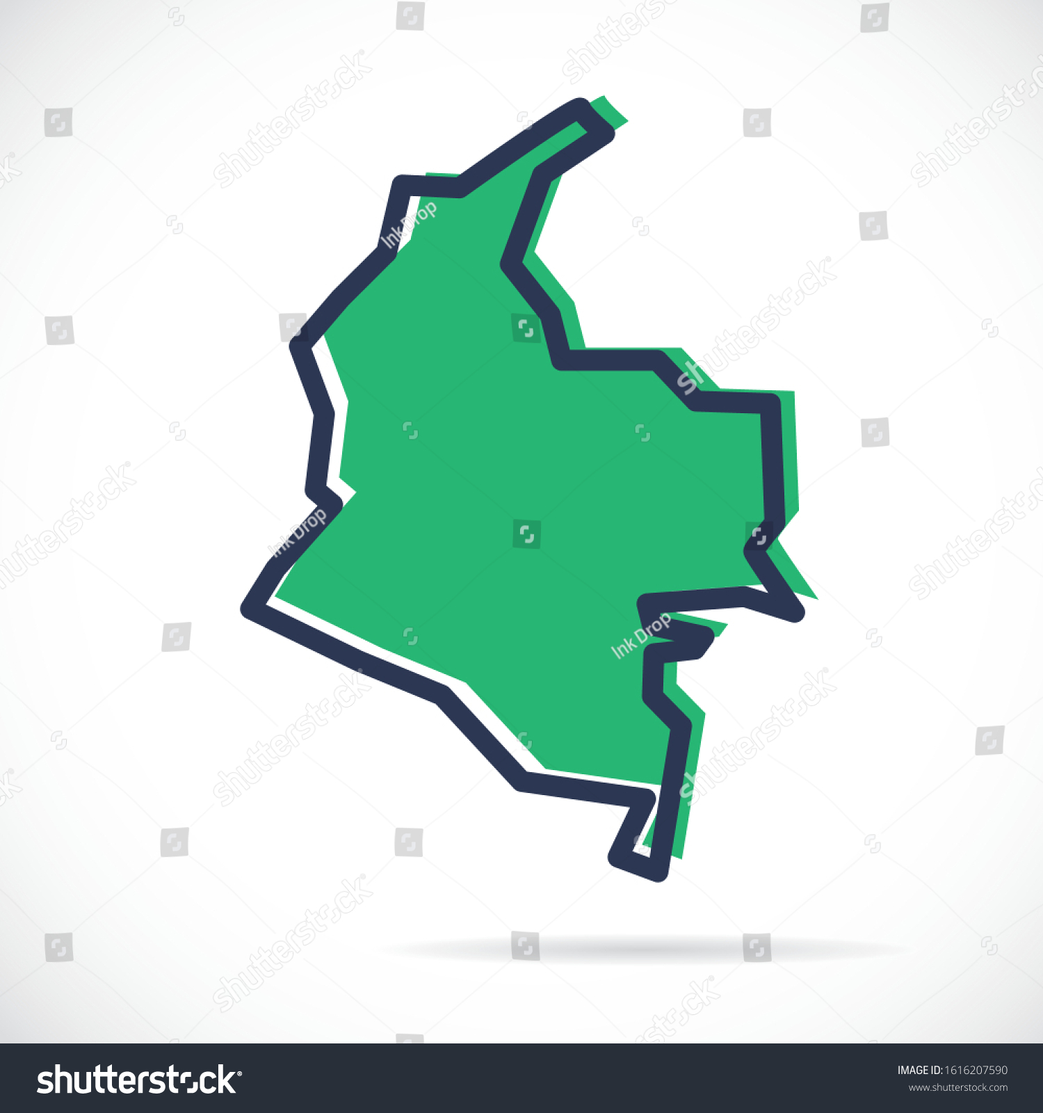 Stylized Simple Outline Map Colombia: vector de stock (libre de ... Stylized Simple Outline Map Colombia: vector de stock (libre de ...