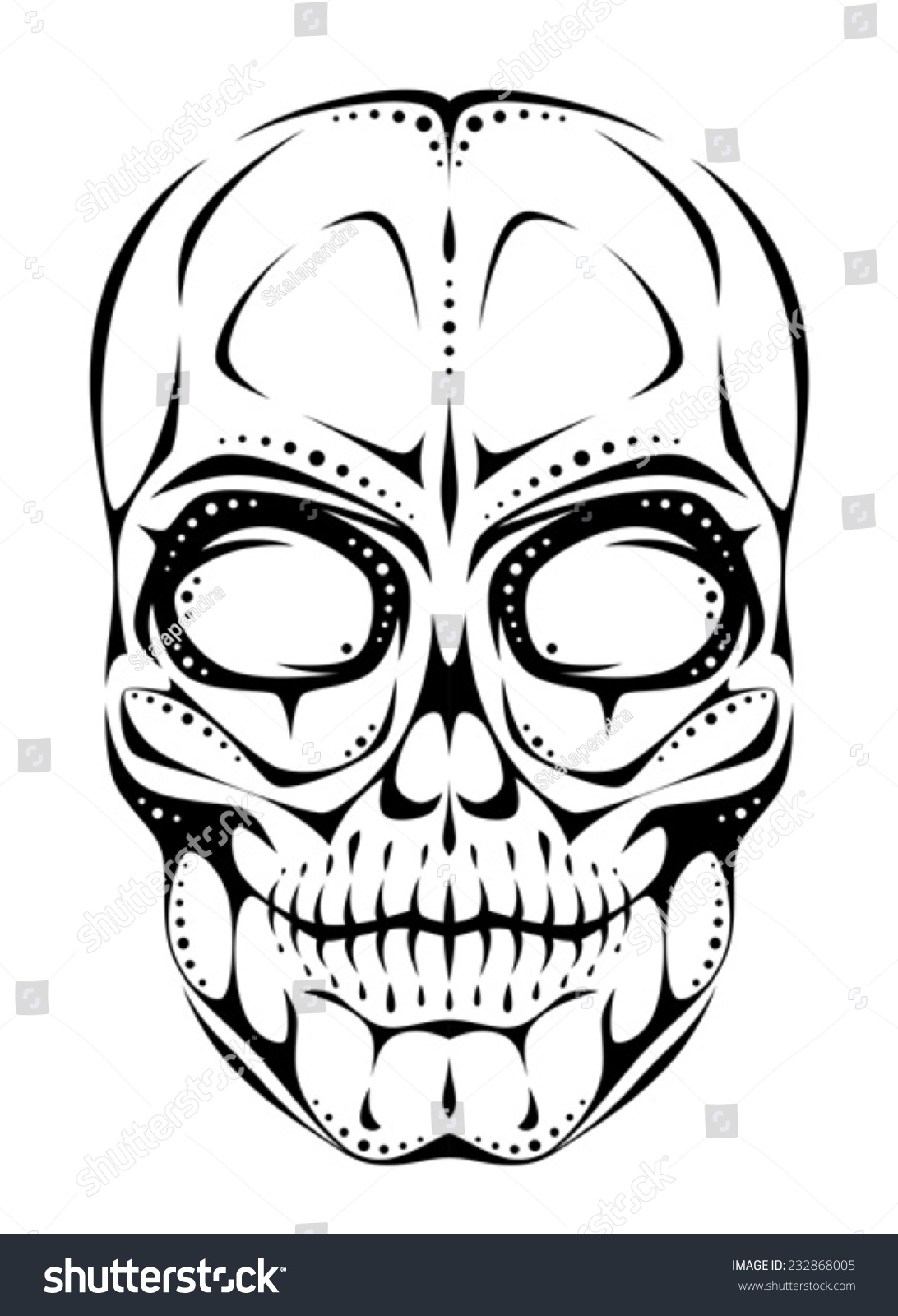 Stylized Skull Stock Vector (Royalty Free) 232868005