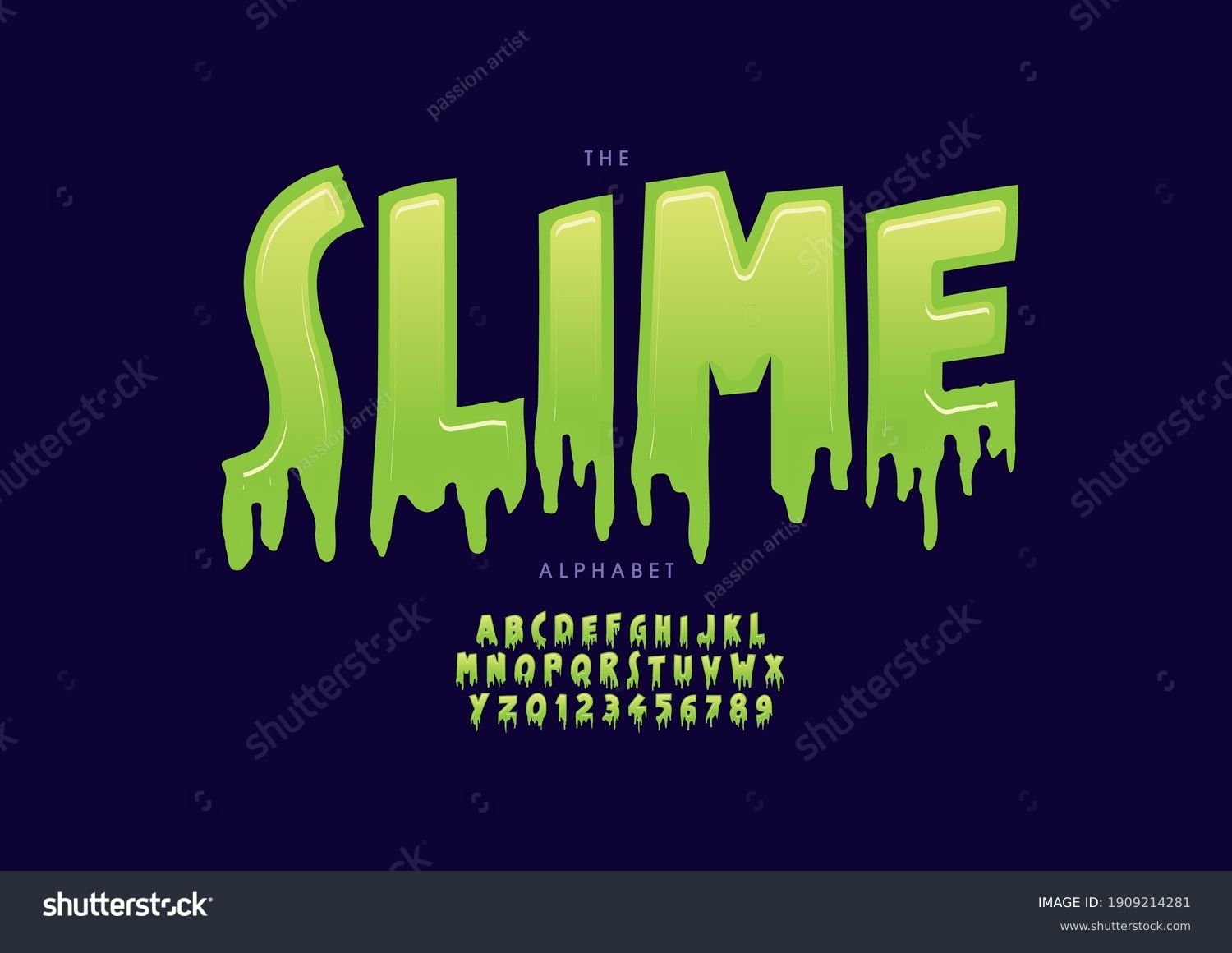 Stylized Slime Alphabet Font Vector 库存矢量图（免版税）1909214281 | Shutterstock