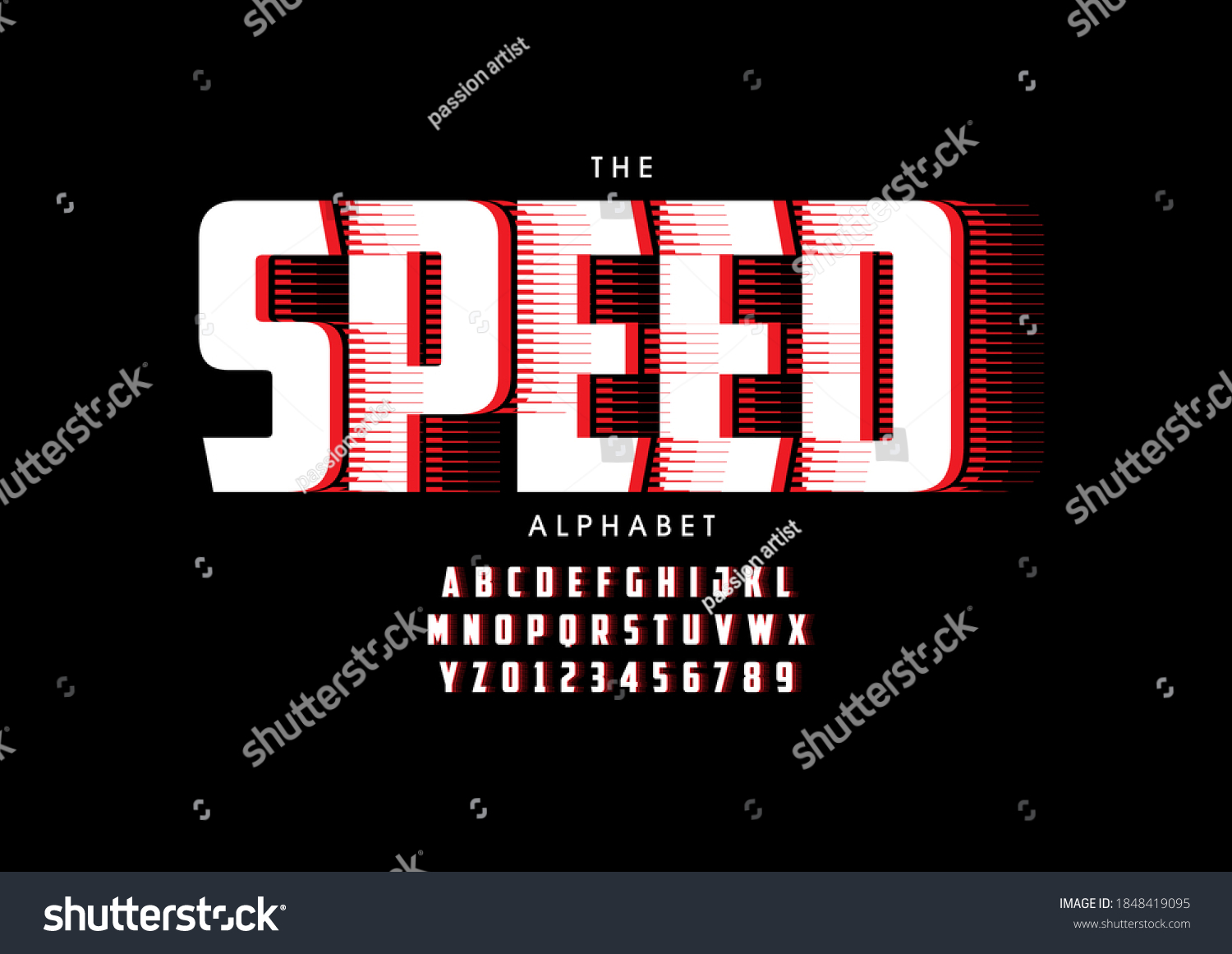 Stylized Speed Alphabet Font Vector Stock Vector (Royalty Free ...
