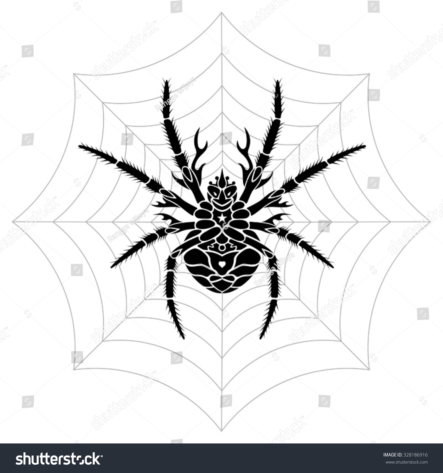 Stylized Spider Vector Illustration Saved Eps Stock Vector (Royalty ...
