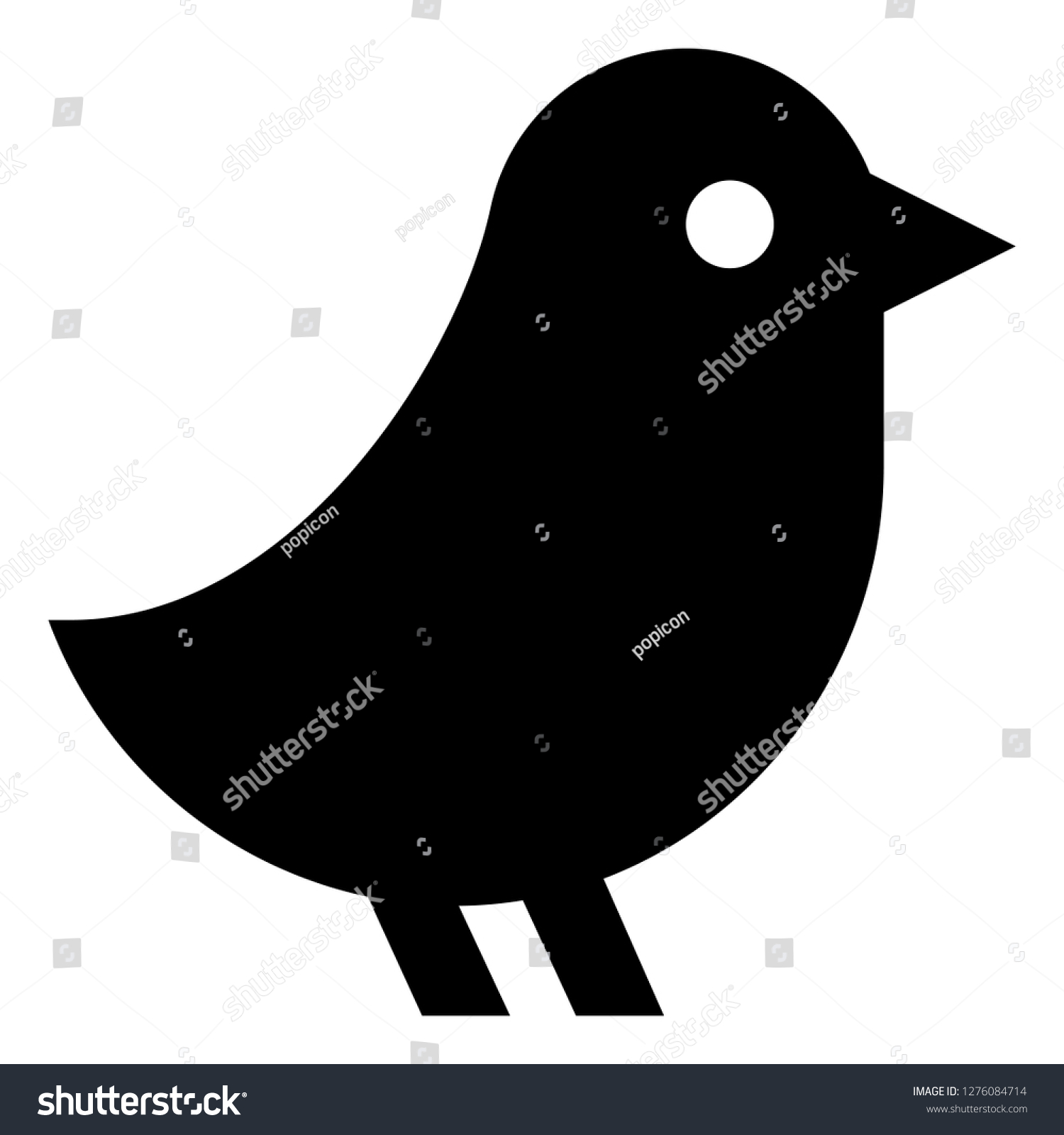 Stylized Standing Bird Icon Stock Vector (Royalty Free) 1276084714 ...