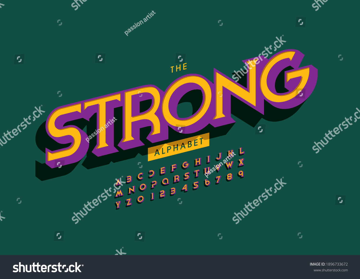 Stylized Strong Alphabet Font Vector Stock Vector (Royalty Free ...