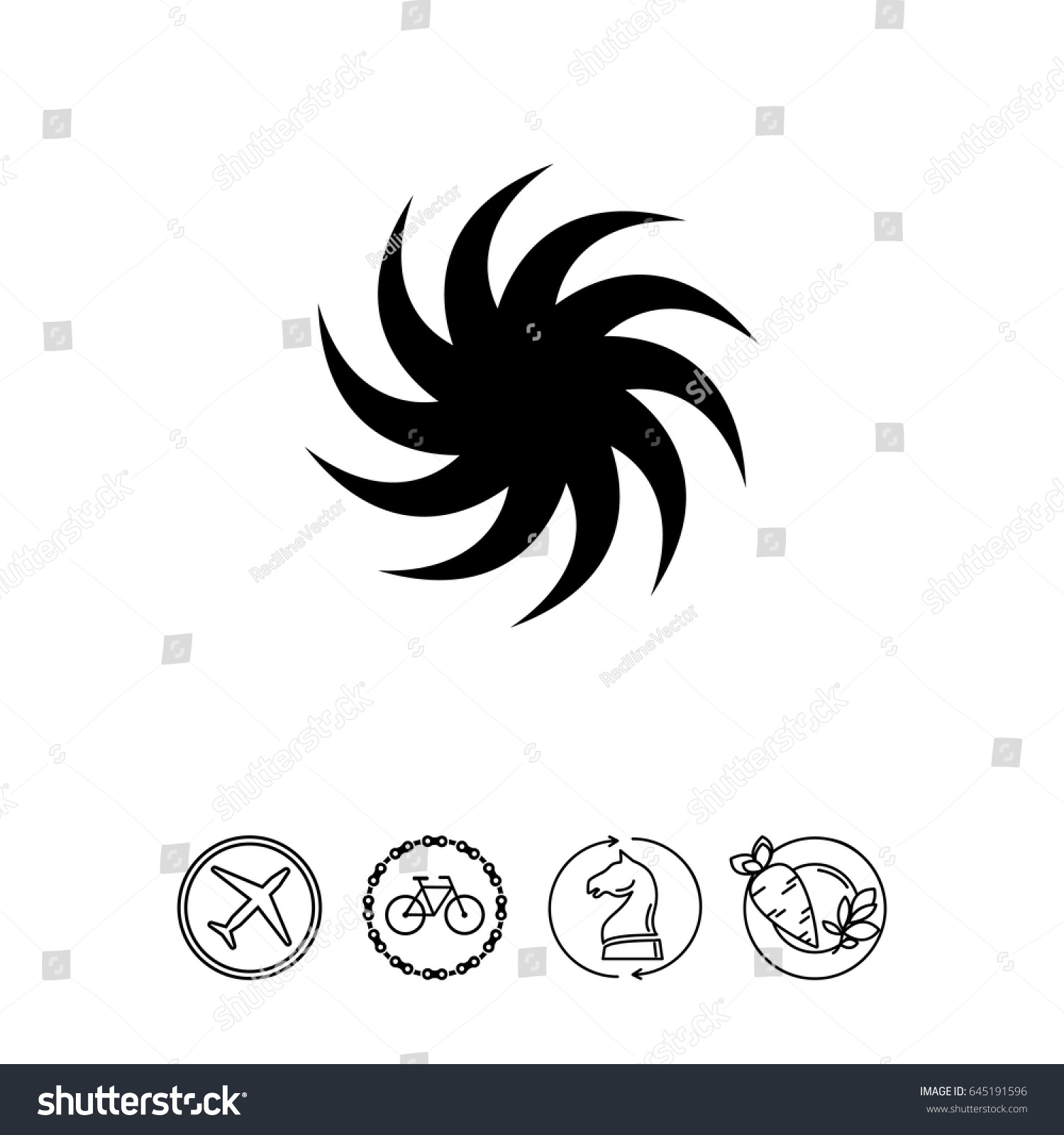 Stylized Sun Icon Stock Vector (Royalty Free) 645191596 | Shutterstock