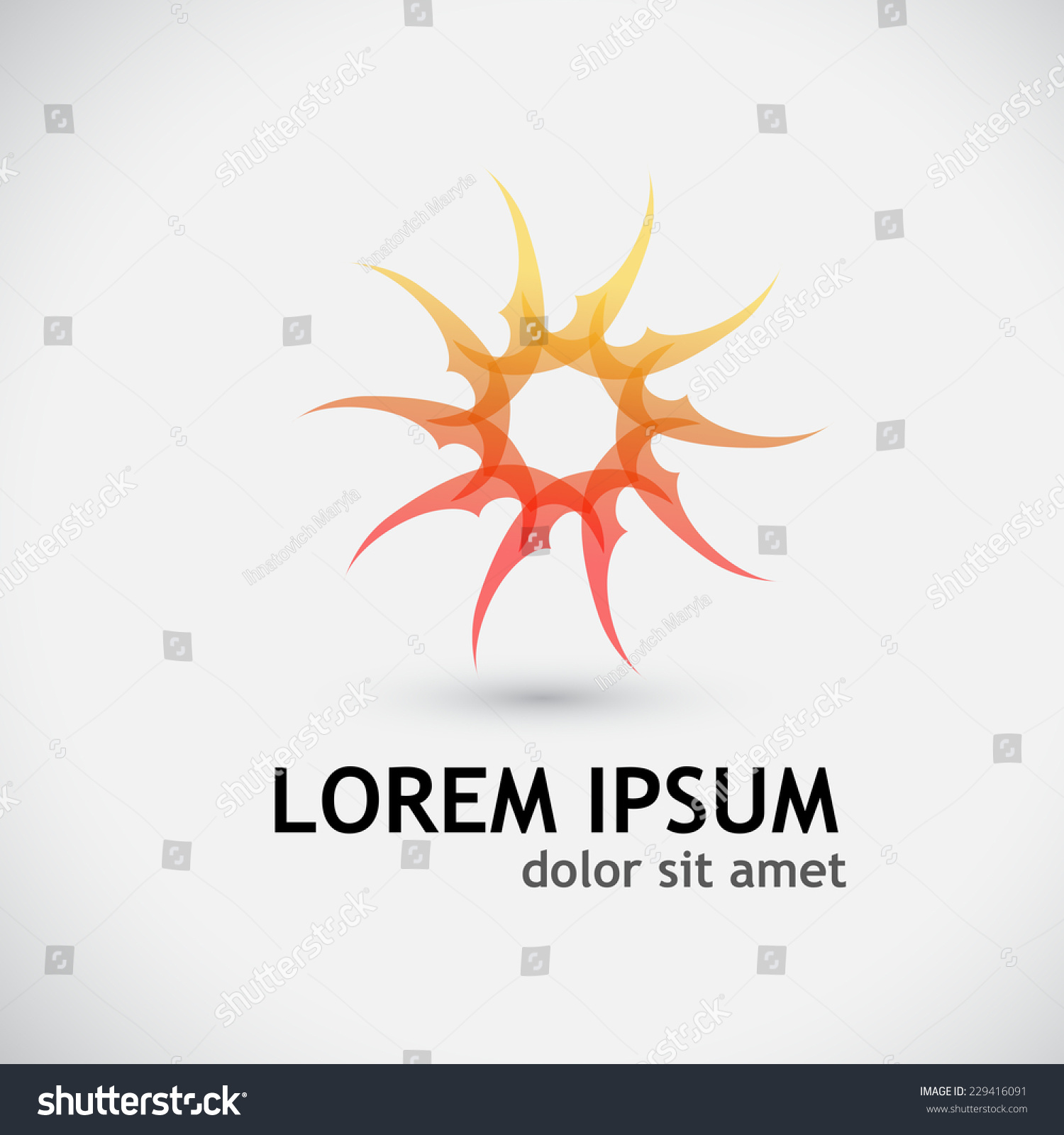 Stylized Sun Symbol Vector Stock Vector (Royalty Free) 229416091 ...