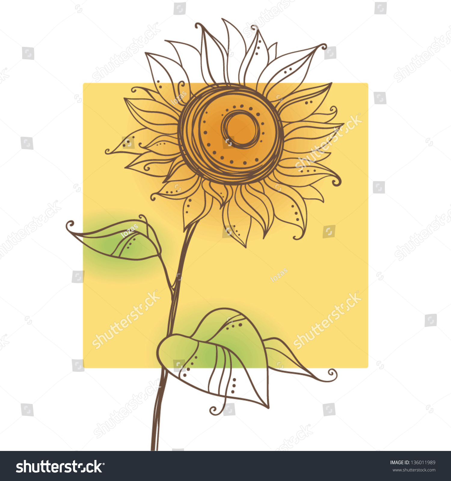 Stylized Sunflower Stock Vector (Royalty Free) 136011989 | Shutterstock