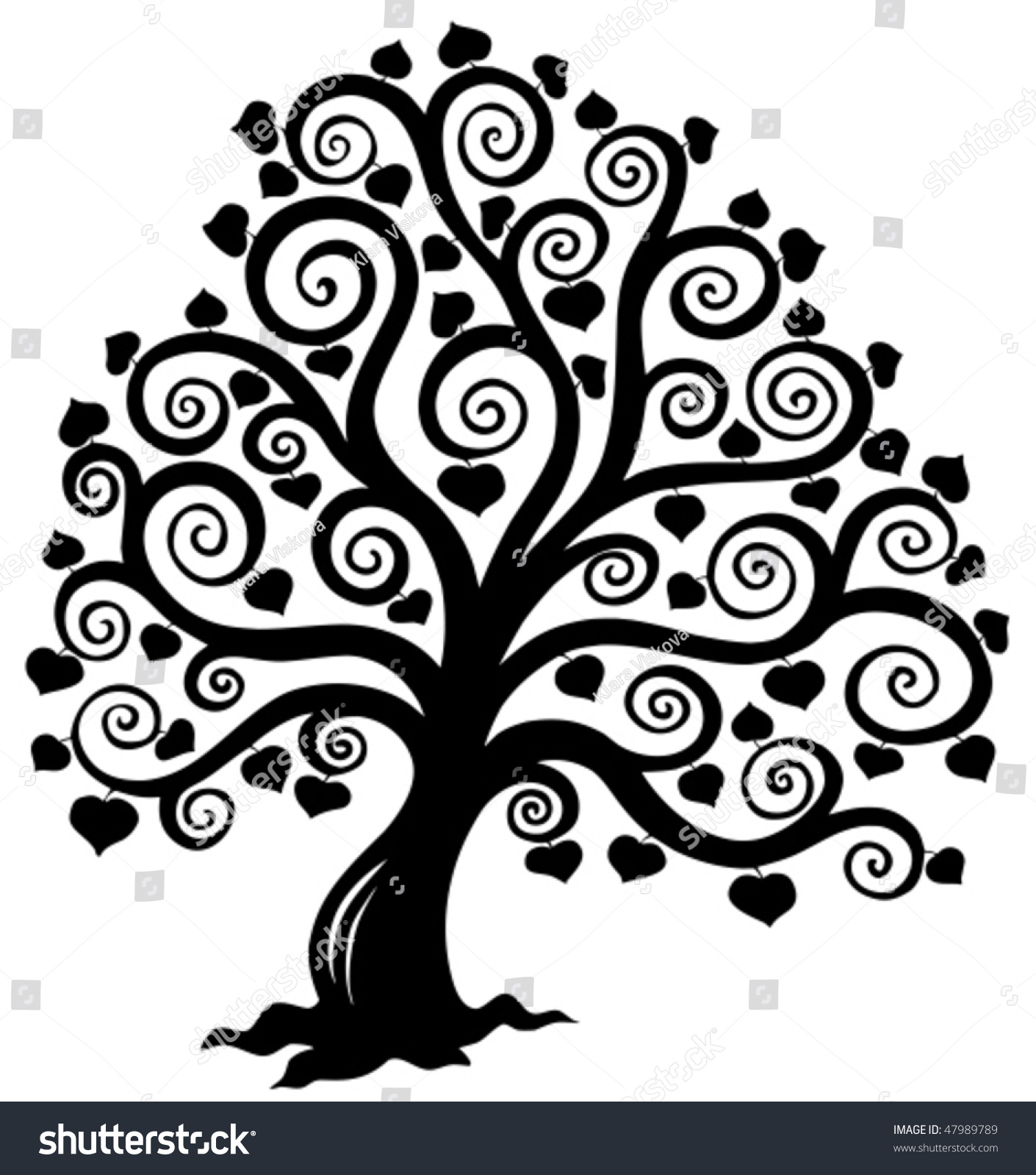 Stylized Tree Silhouette Vector Illustration Stock Vector (Royalty Free ...