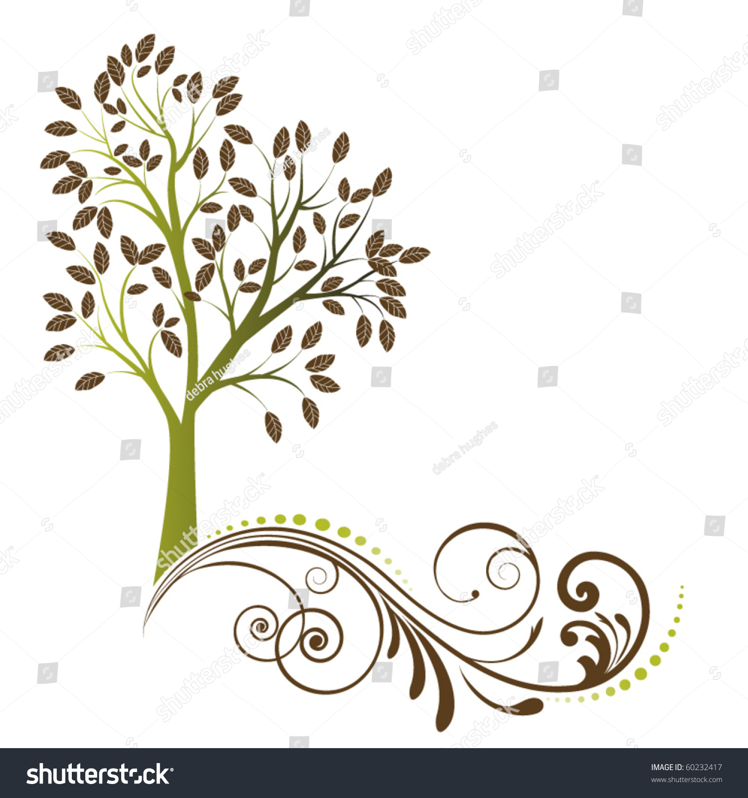 Stylized Tree Root Flourish All Separate Stock Vector (Royalty Free ...