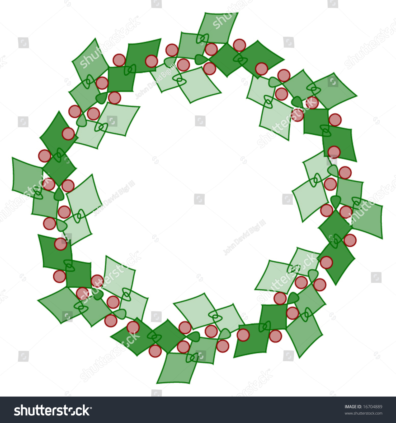 Stylized Vector Holly Wreath Stock Vector (Royalty Free) 16704889