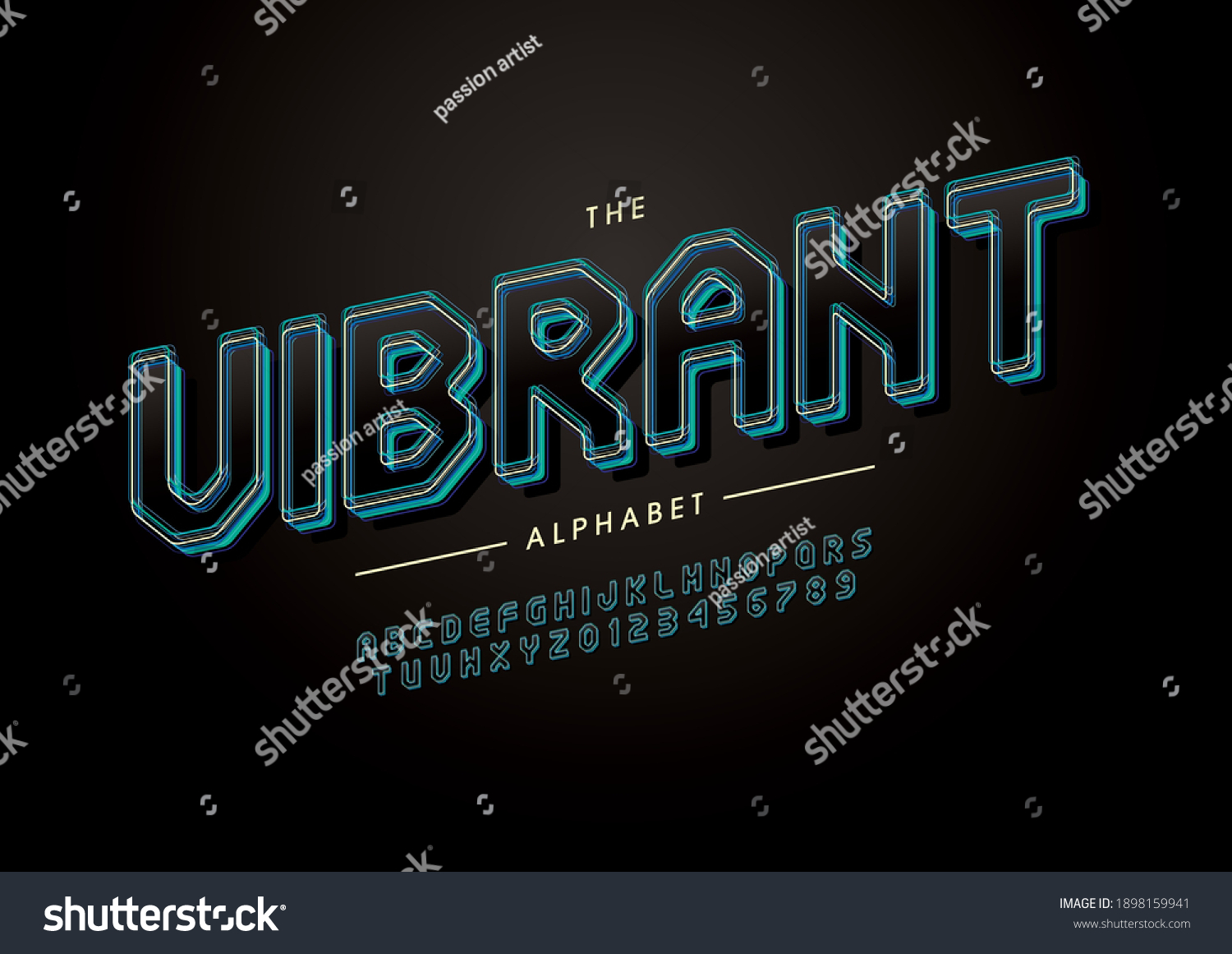 Stylized Vibrant Alphabet Font Vector Stock Vector (Royalty Free ...