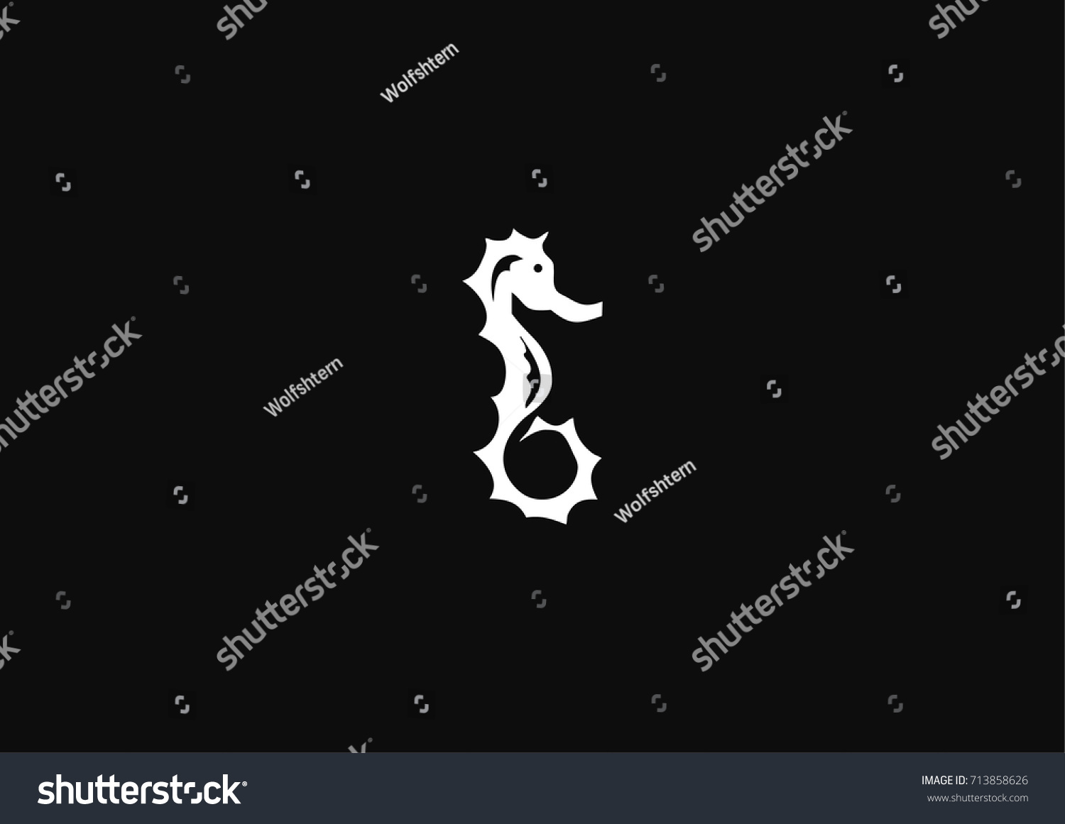 Stylizedh Hippocampus Icon Logo Stock Vector (Royalty Free) 713858626