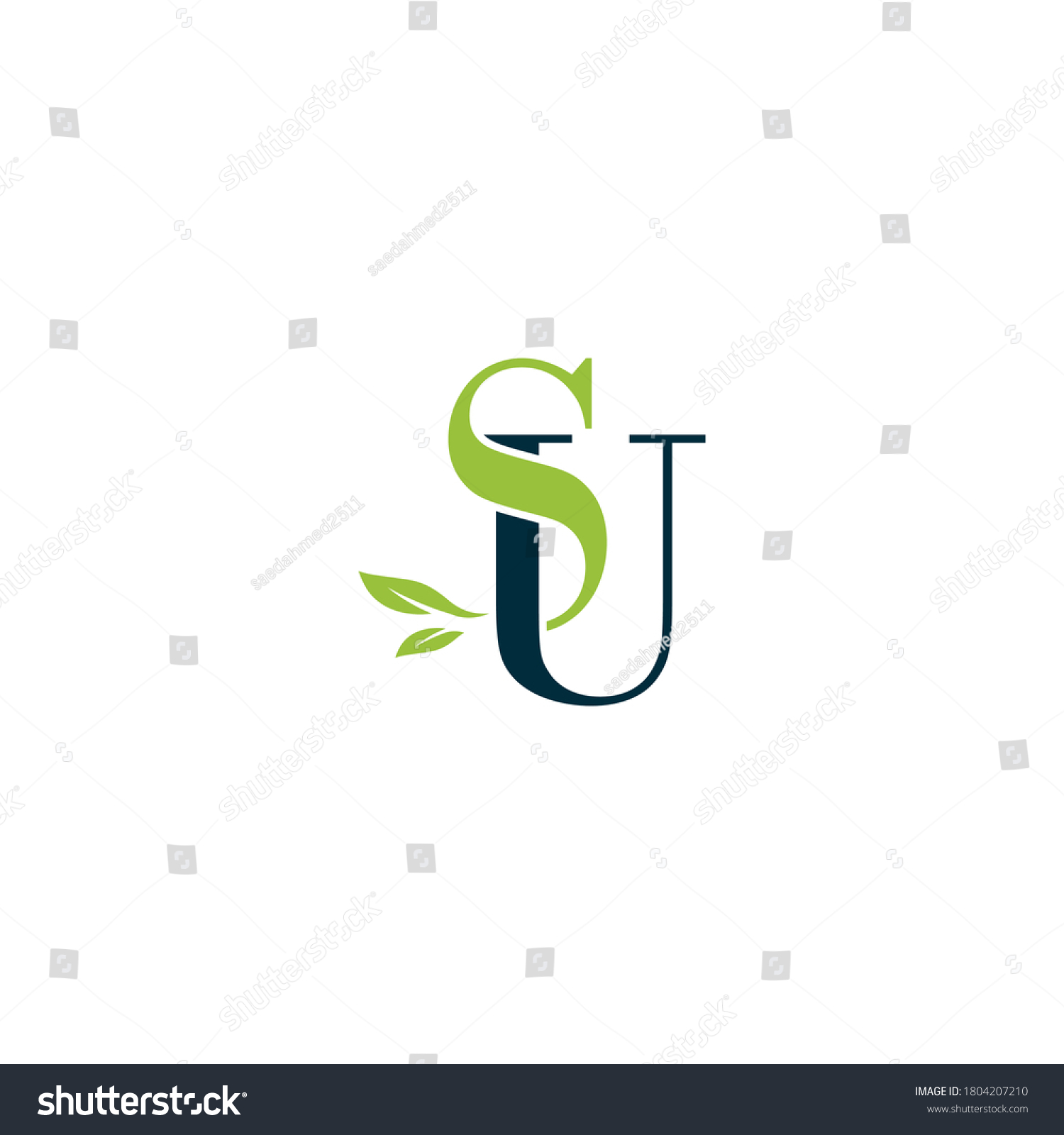 Su Nature Letter Logo Design Vector Stock Vector (Royalty Free ...