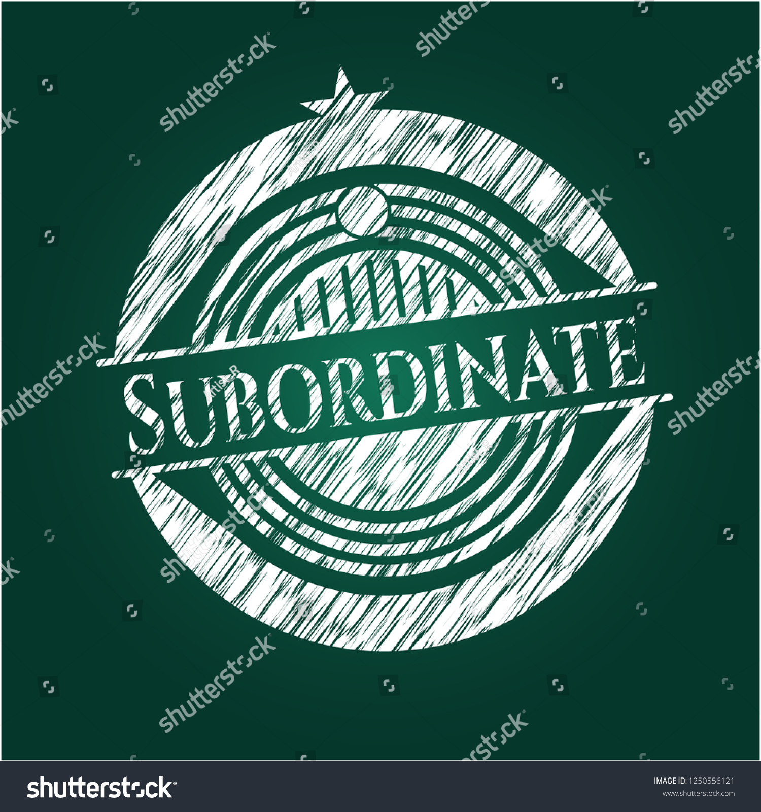 Subordinate On Blackboard Stock Vector (Royalty Free) 1250556121