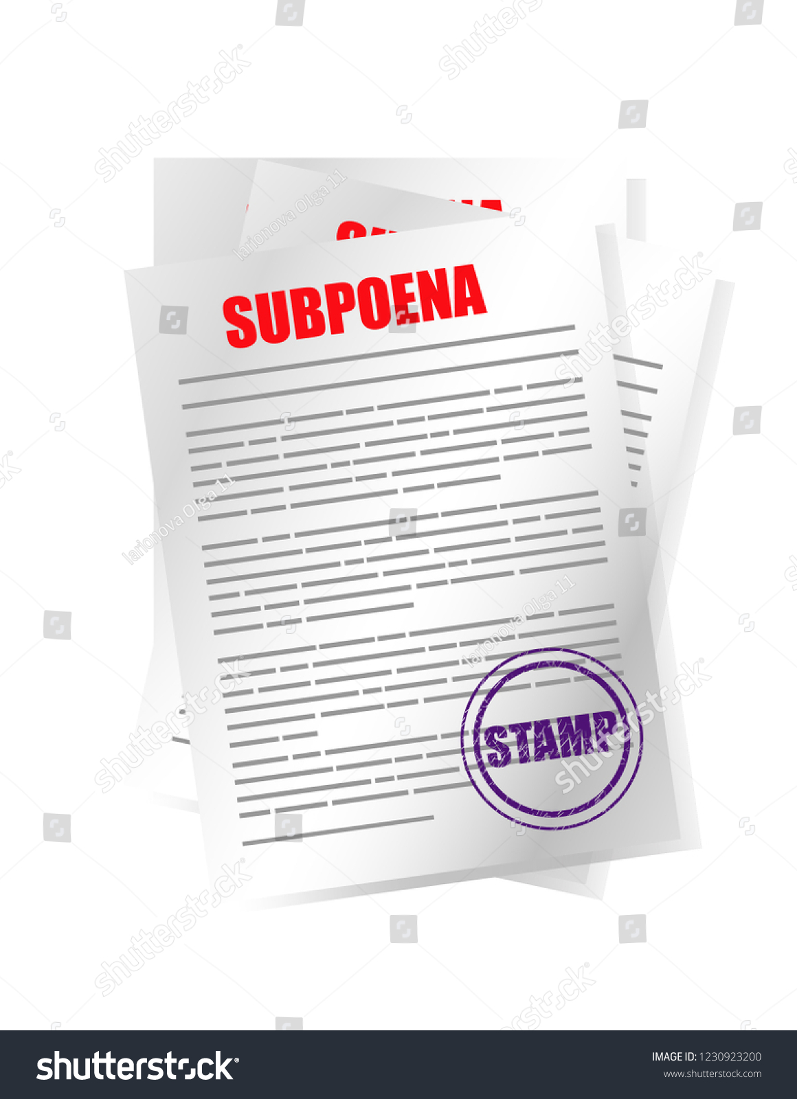Subpoena On White Background Stock Vector (Royalty Free) 1230923200
