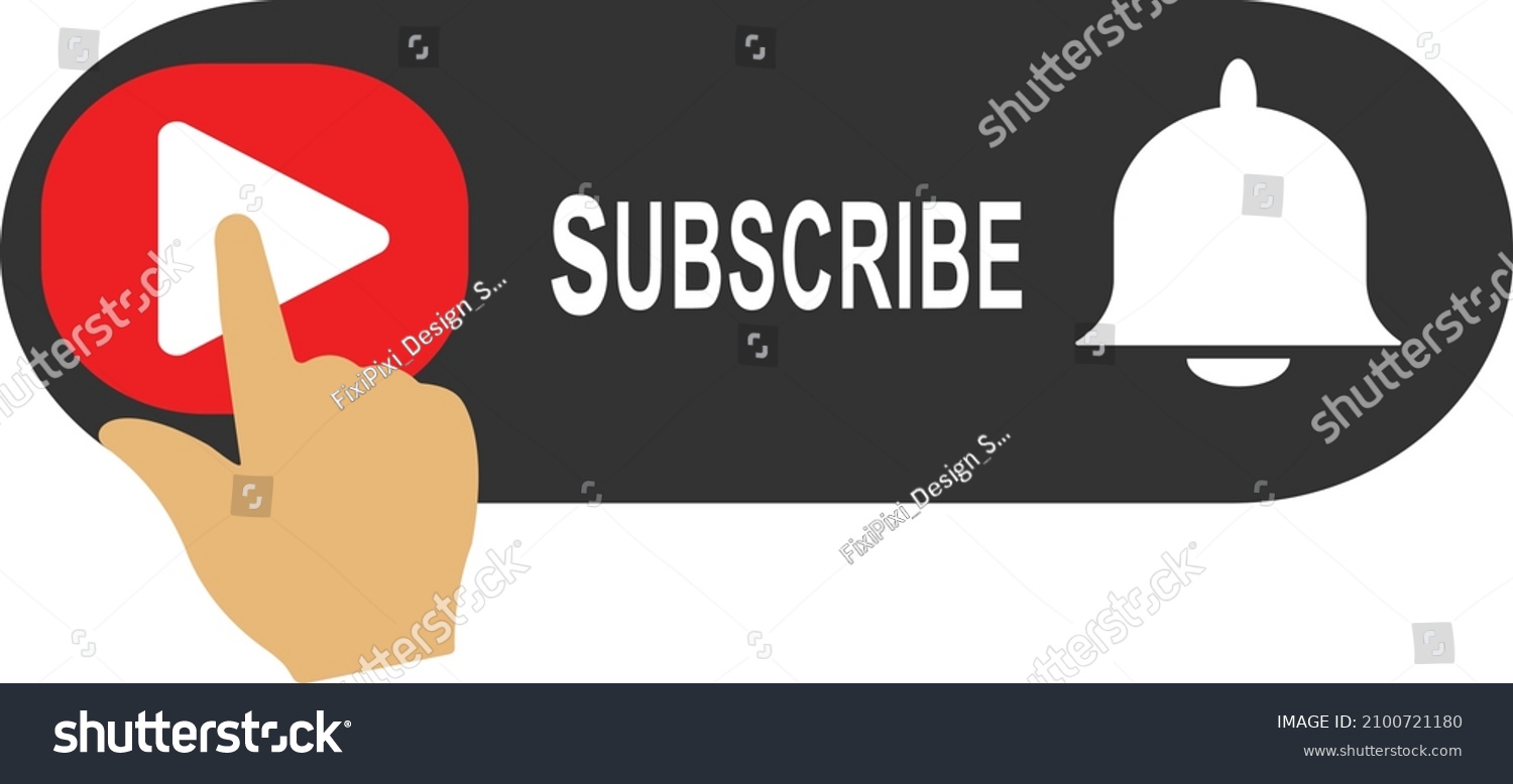 Subscribe Bell Button Hand Cursorsubscribe Button Stock Vector (Royalty ...