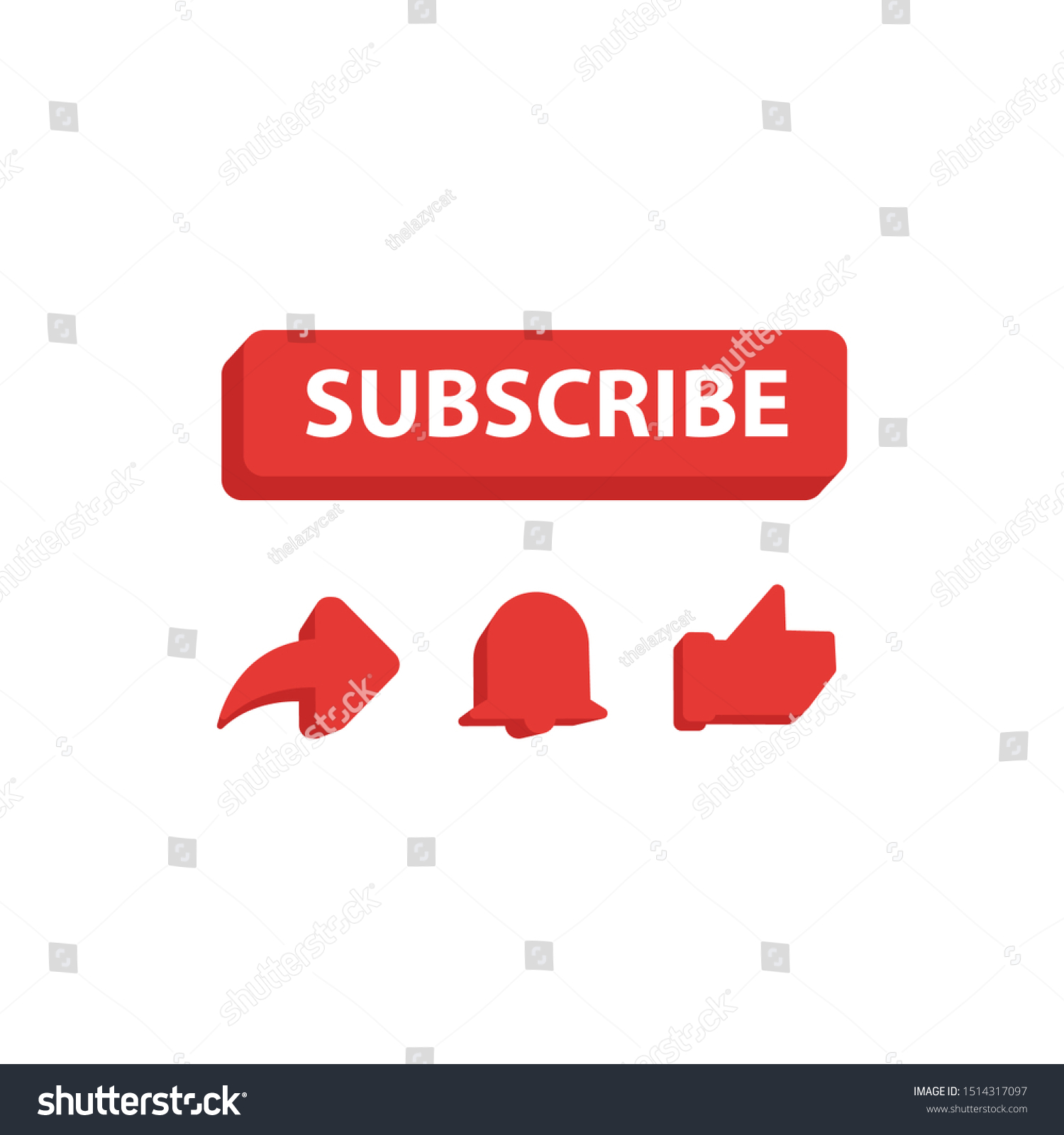 Subscribe Button Color 3d Style Vector Stock Vector (Royalty Free ...