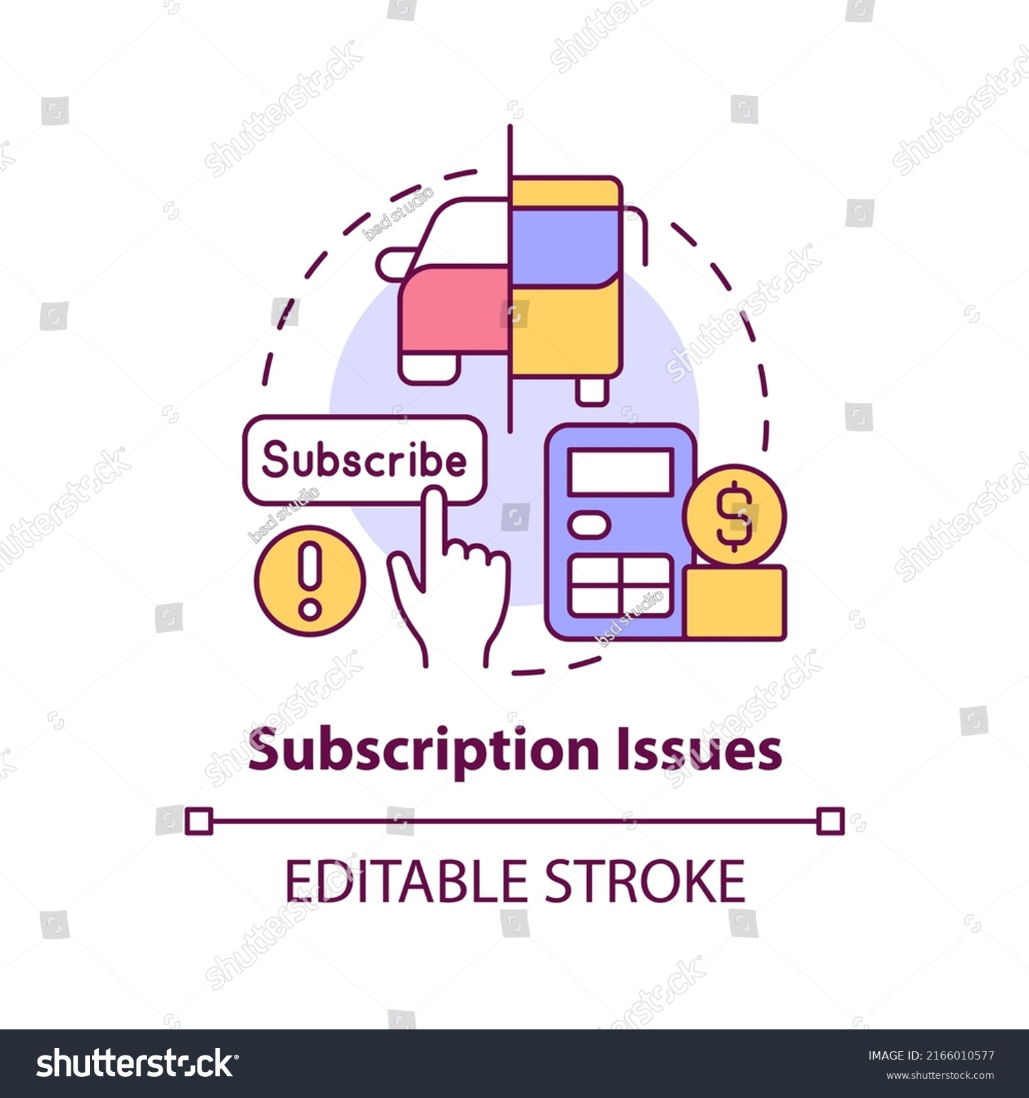 Subscription Issues Concept Icon Regular Payment Stock Vector (Royalty ...