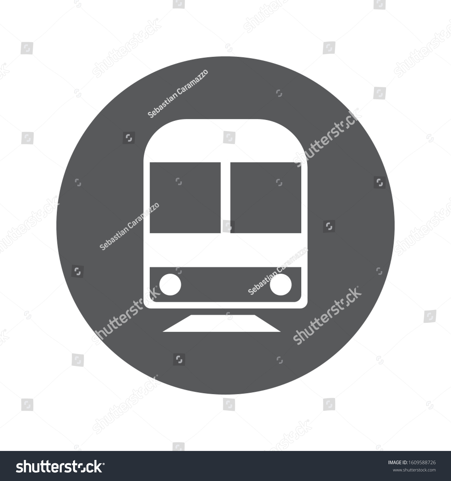 Subway Monochrome Simple Icon Circular Background Stock Vector (Royalty ...