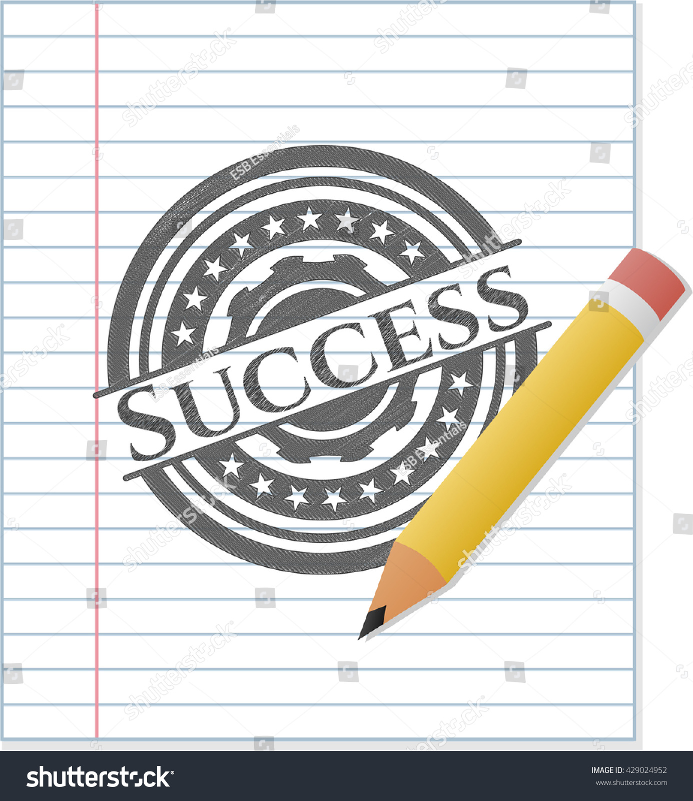 Success Emblem Pencil Effect Stock Vector (Royalty Free) 429024952