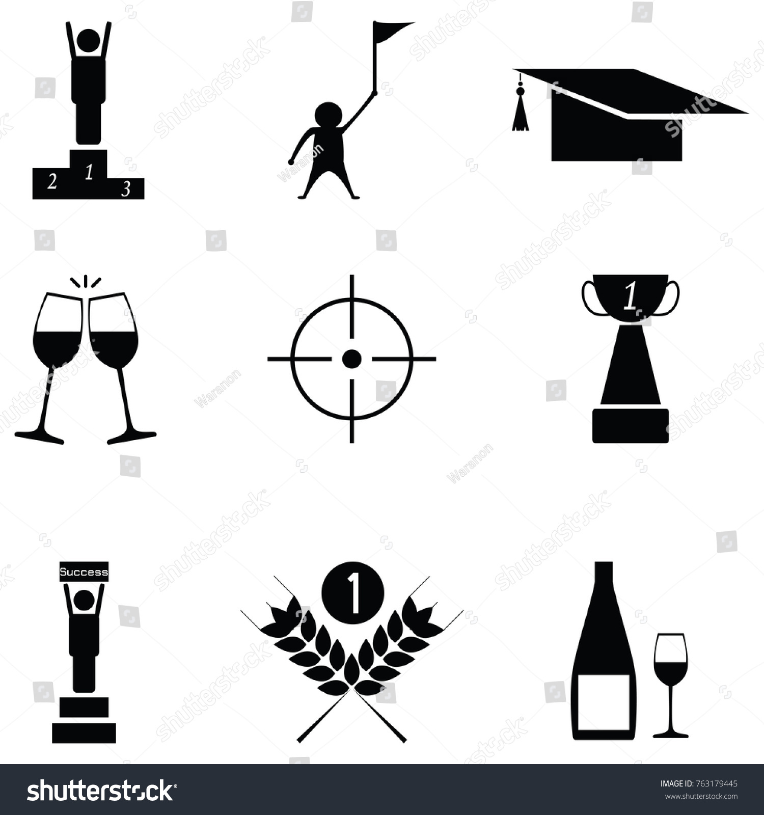 Success Icon Set Stock Vector (Royalty Free) 763179445 | Shutterstock