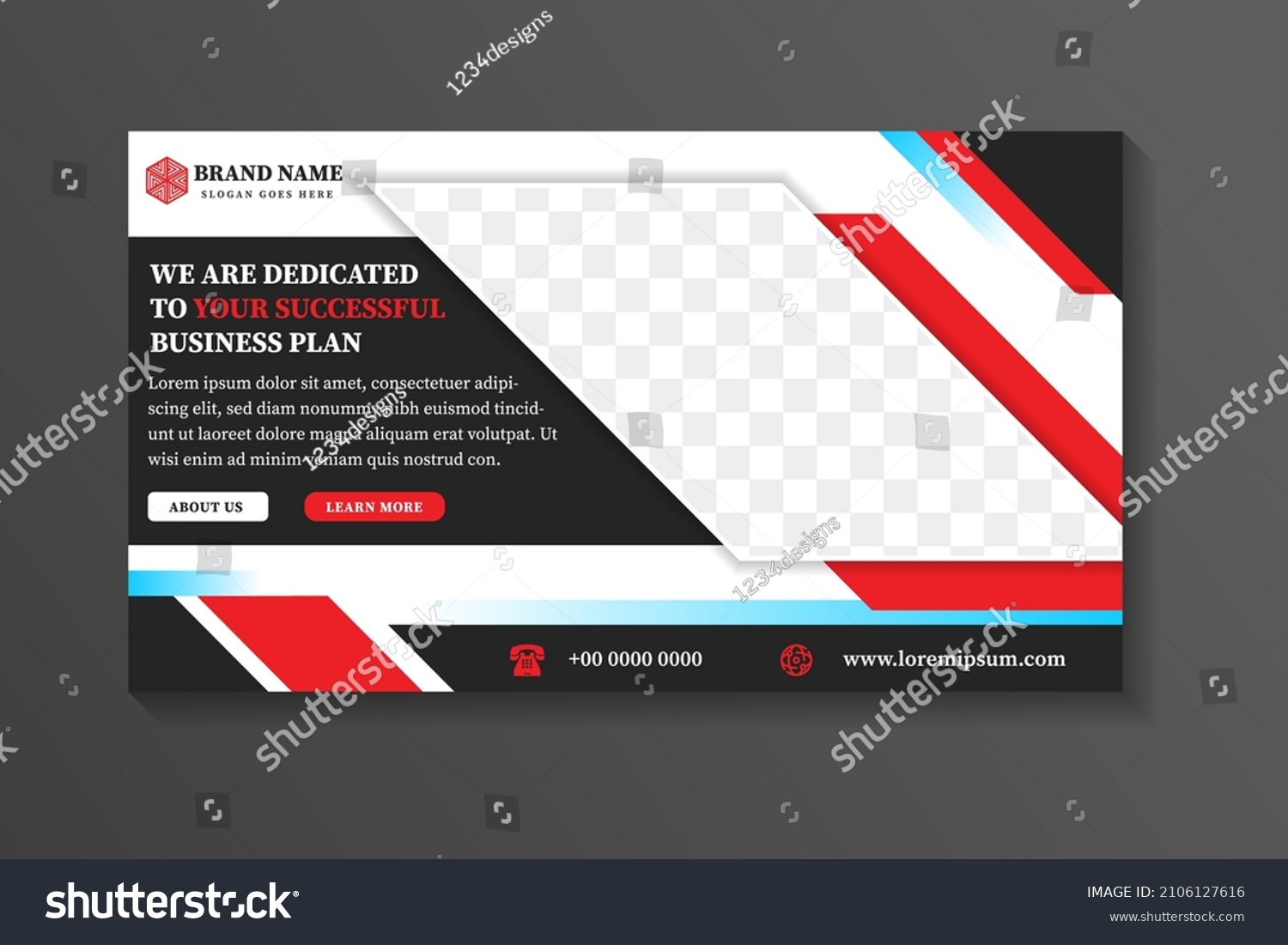 Successful Business Plan Horizontal Banner Design Stock Vector (Royalty ...