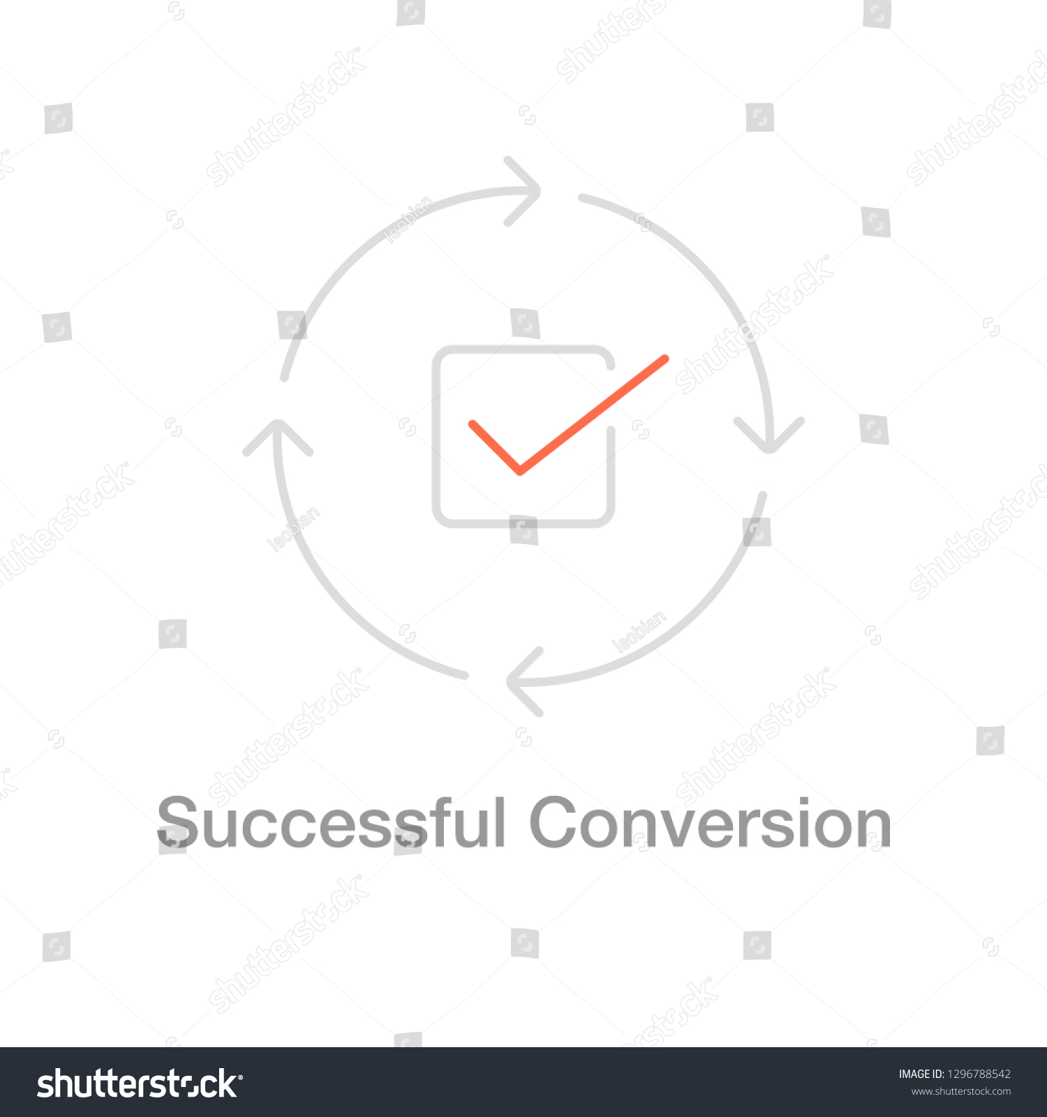 Successful Conversion Icon Stock Vector (Royalty Free) 1296788542 ...