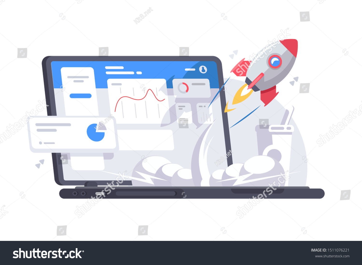 Successful Startup Launch Vector Illustration Space Stock Vector ... Successful Startup Launch Vector Illustration Space Stock Vector ...