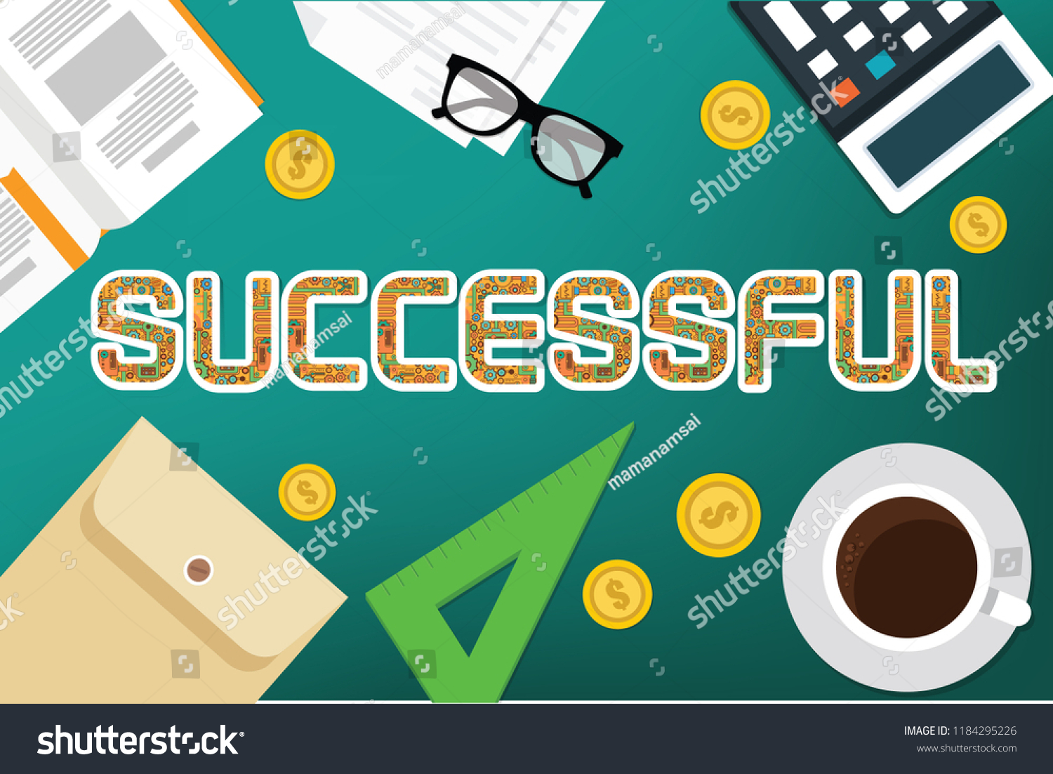 Successful Vector Concept Design Stock Vector (Royalty Free) 1184295226
