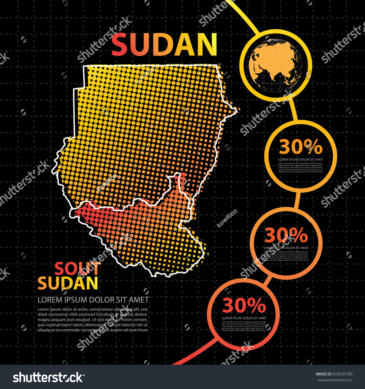 Sudan Map Infographic Design Template Stock Vector (Royalty Free) 618295790