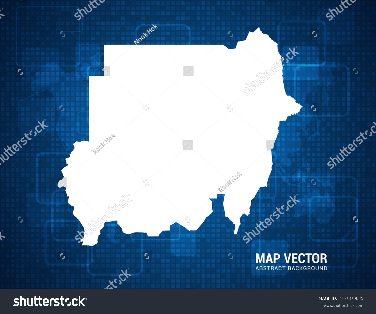 Sudan Map Abstract Blue Background Technology Stock Vector (Royalty ...
