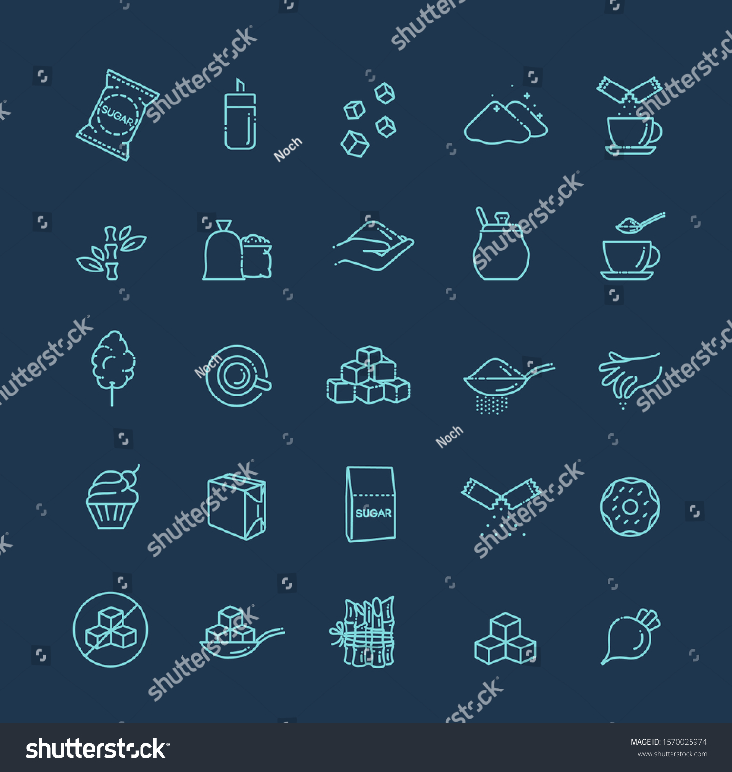 Sugar Icon Set Thin Line Style 库存矢量图（免版税）1570025974 | Shutterstock