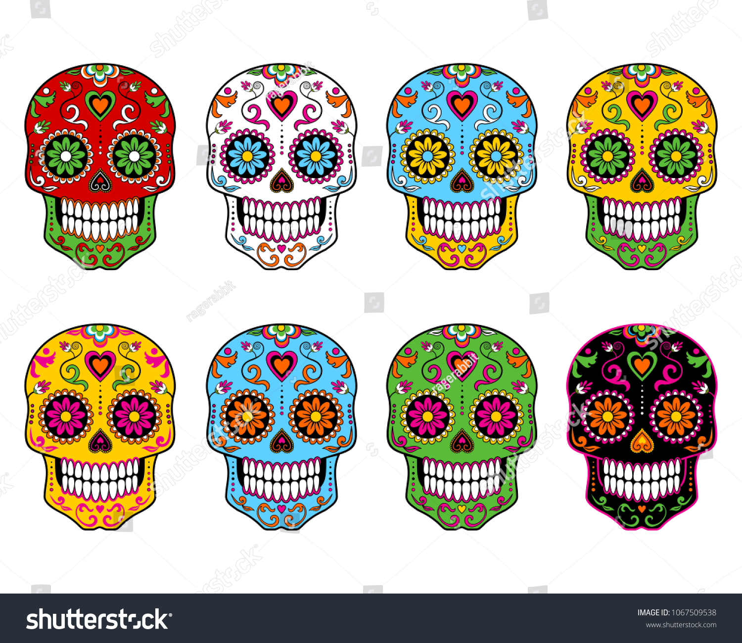 Sugar Skull Vector Illustration Stock Vector (Royalty Free) 1067509538