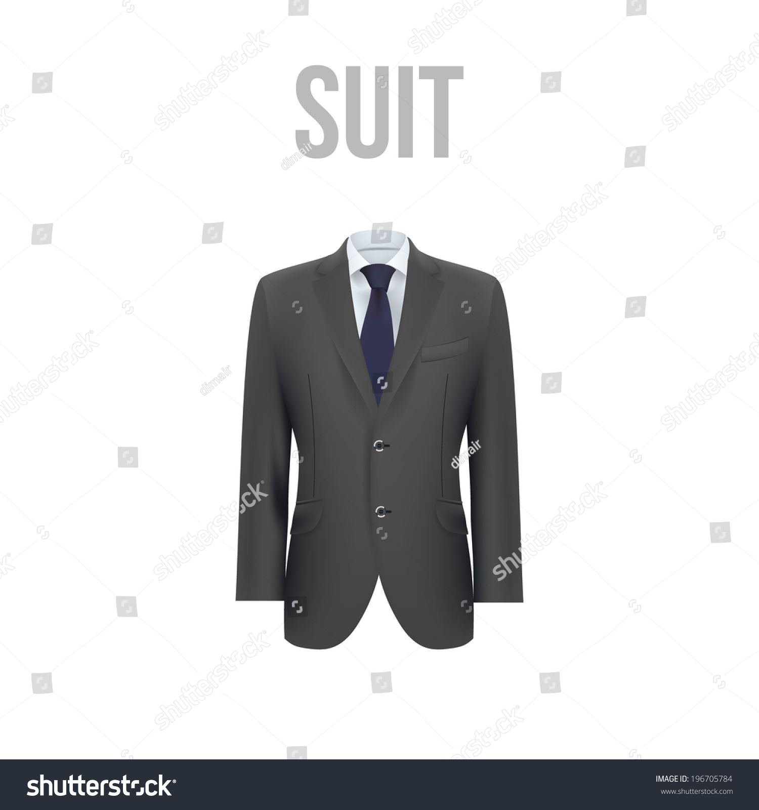 Suit Isolated On White Background Vector Stock Vector (Royalty Free ...